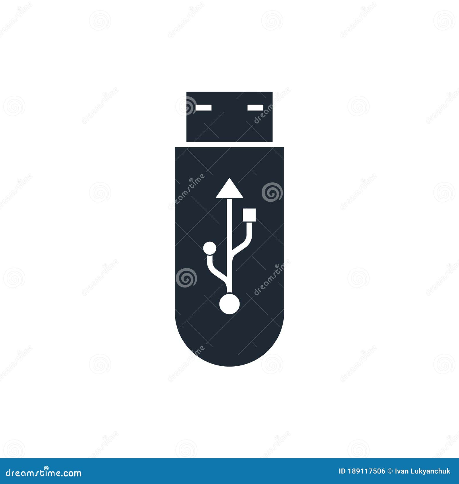 Usb flash icon stock vector. Illustration of technology - 189117506