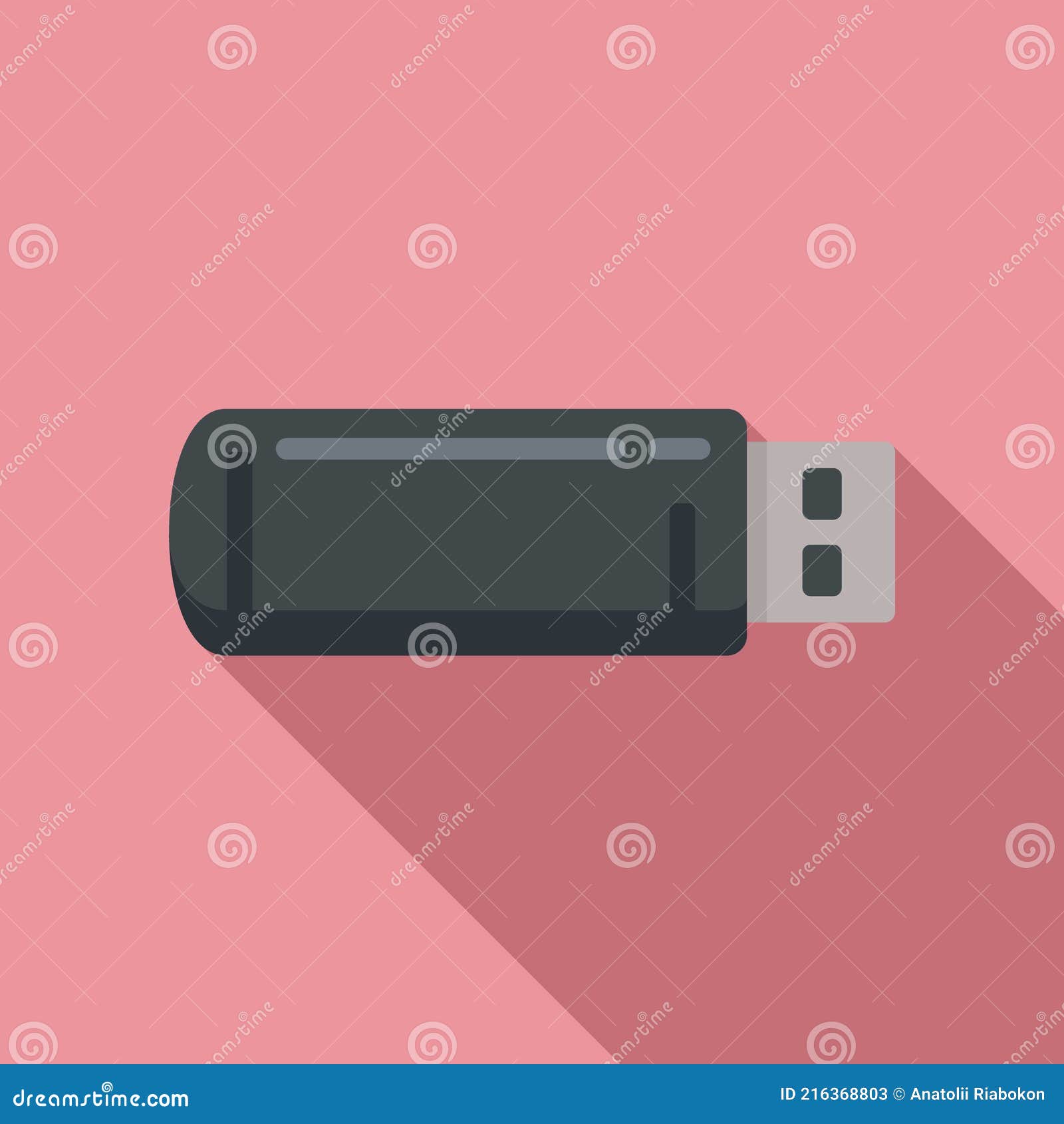 Usb flash icon, flat style stock vector. Illustration of plastic ...