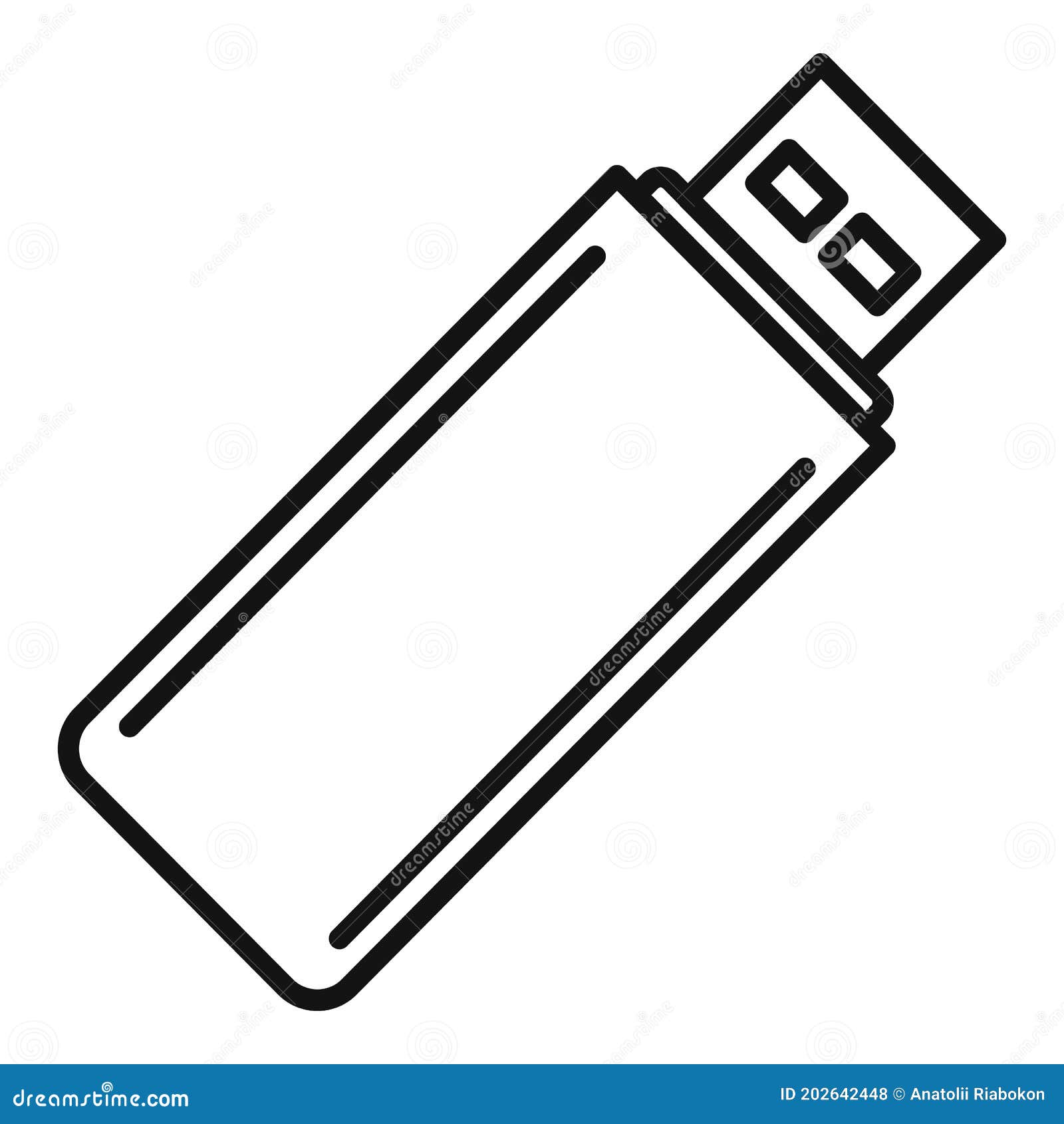 Usb Flash Icon, Outline Style Stock Vector - Illustration of cable ...