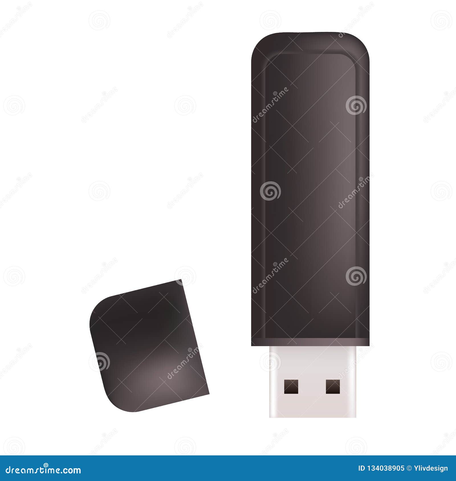 Usb Flash Icon, Realistic Style Stock Vector - Illustration of editable ...