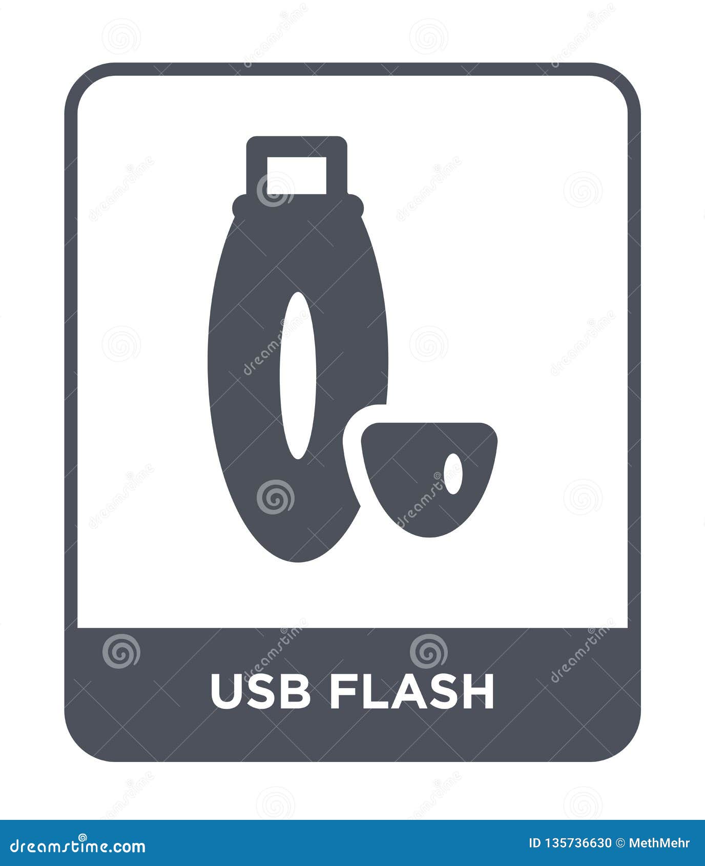Usb Flash Icon in Trendy Design Style. Usb Flash Icon Isolated on White ...