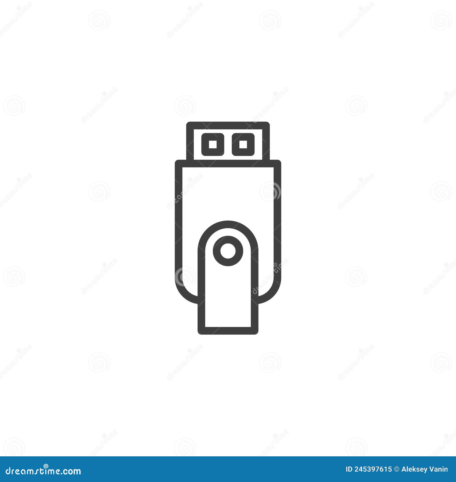 Usb flash line icon stock vector. Illustration of design - 245397615
