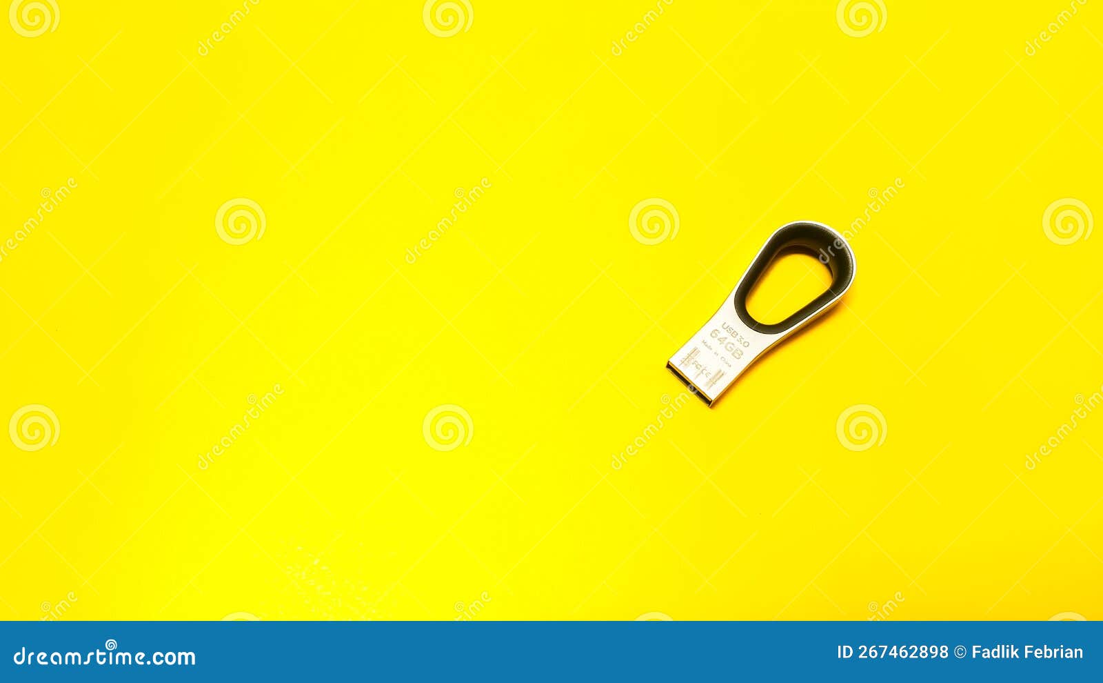 USB Flash Memory or USB Stick Isolated on Yellow Background Stock Photo ...