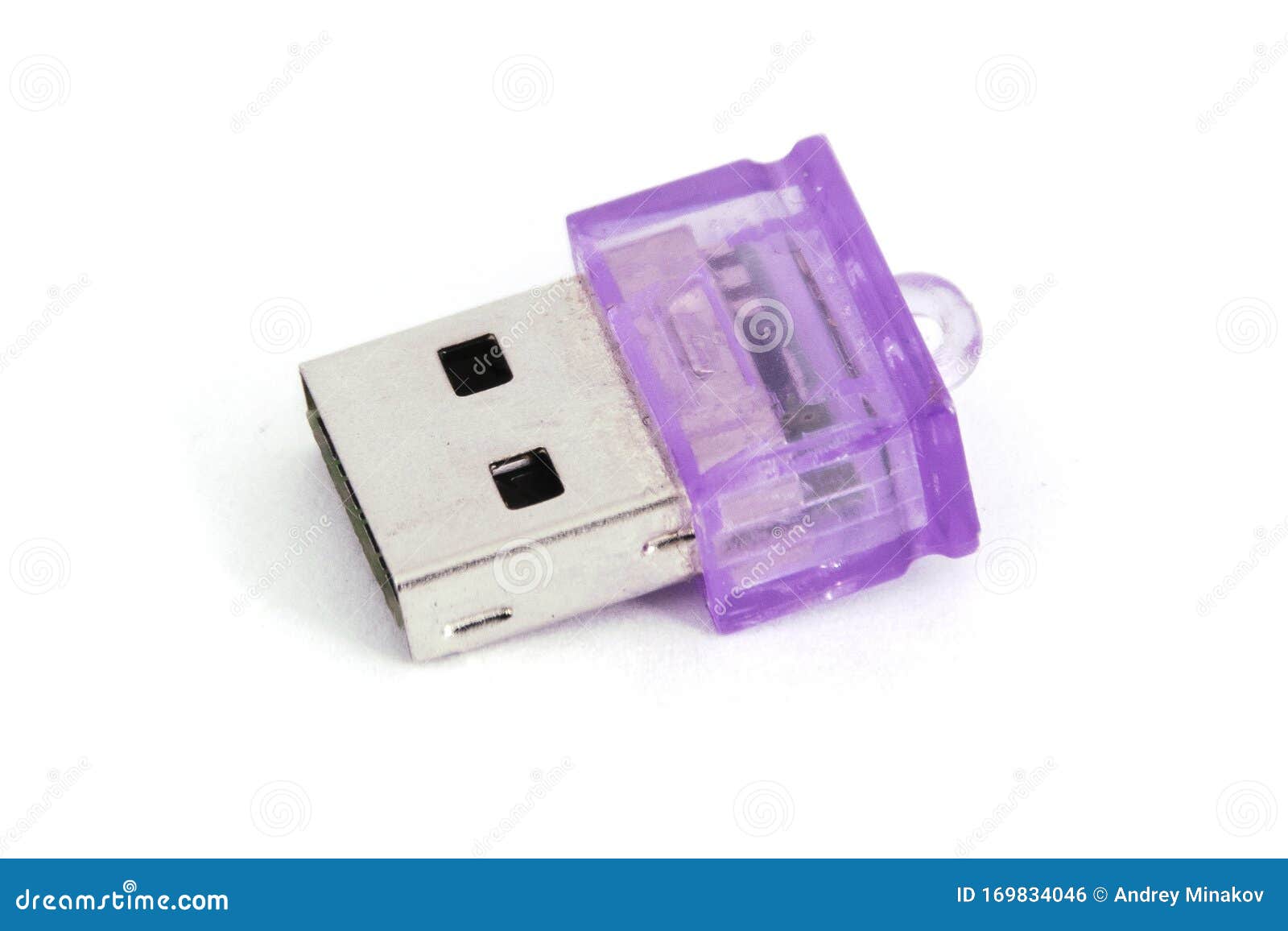 USB Flash Mini Drive Purple Closeup Isolated Stock Photo - Image of ...