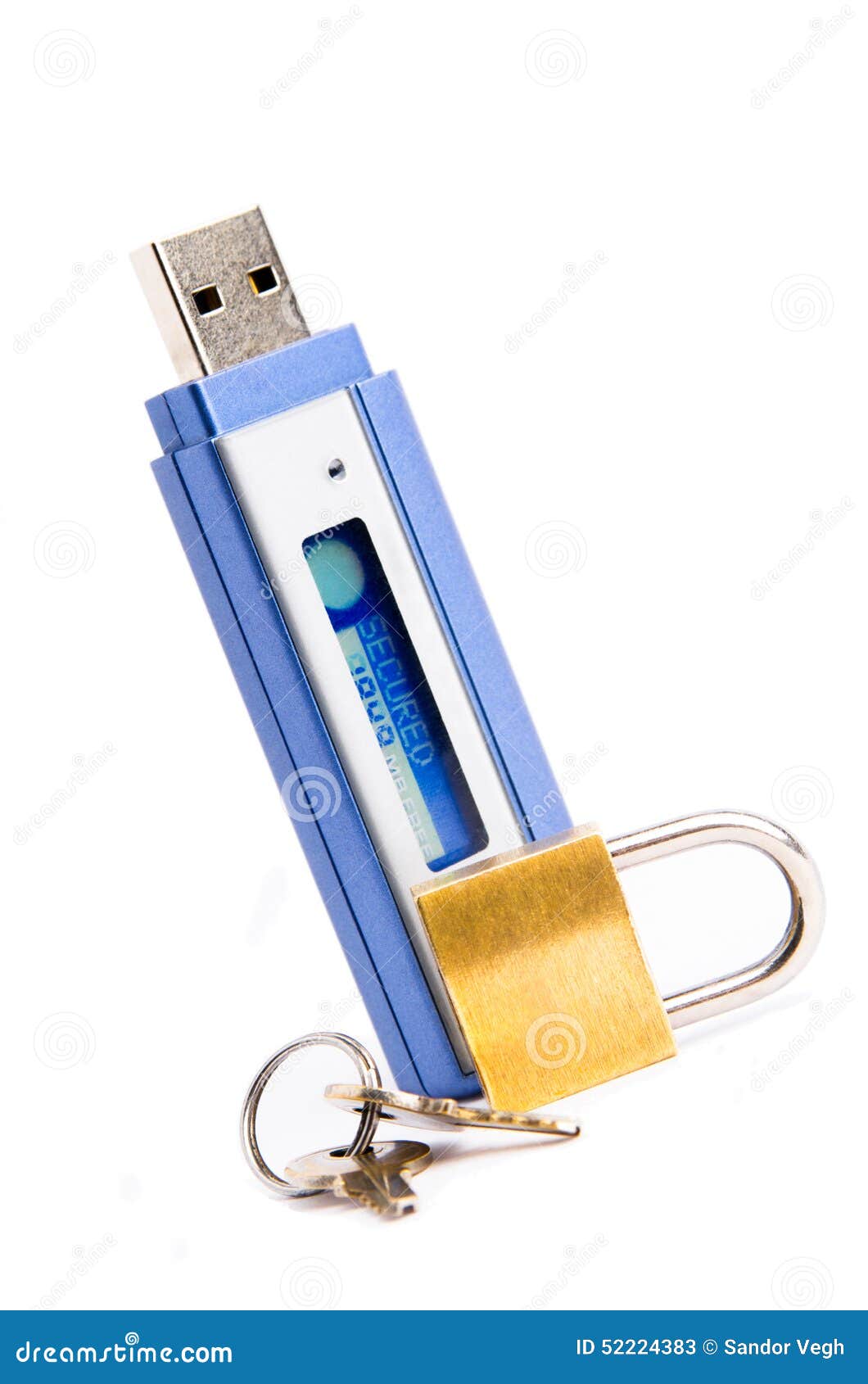 USB Flash Pendrive with Padlock Stock Image - Image of privacy, padlock ...