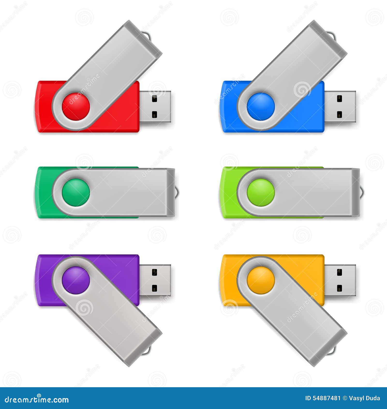 Usb flash set stock vector. Illustration of electronic - 54887481