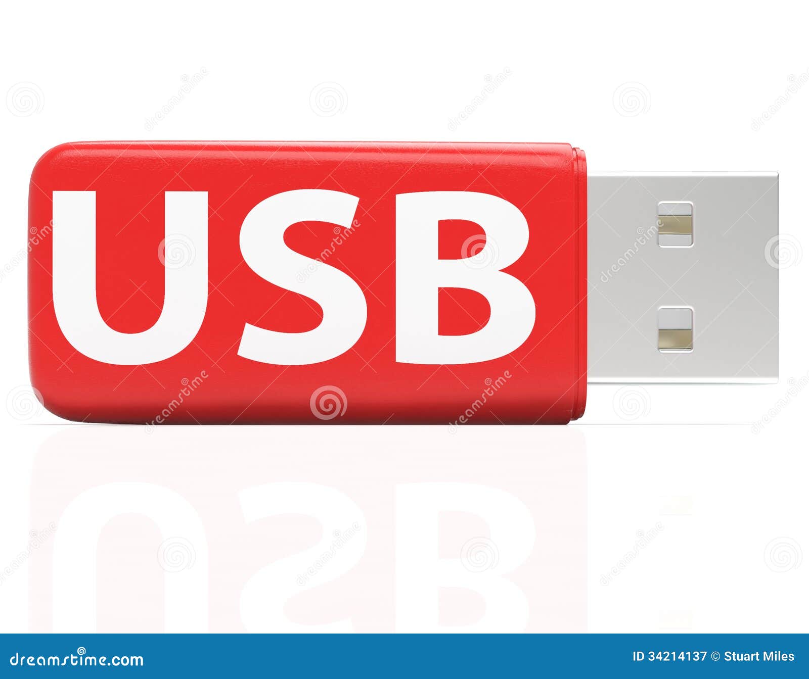 Usb Flash Stick Shows Portable Storage or Memory Stock Illustration ...