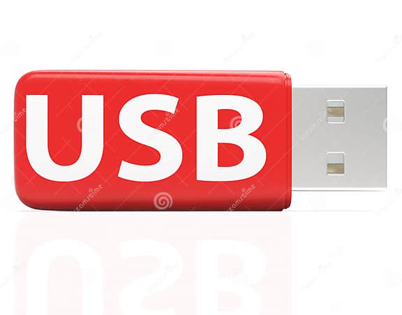 Usb Flash Stick Shows Portable Storage or Memory Stock Illustration ...