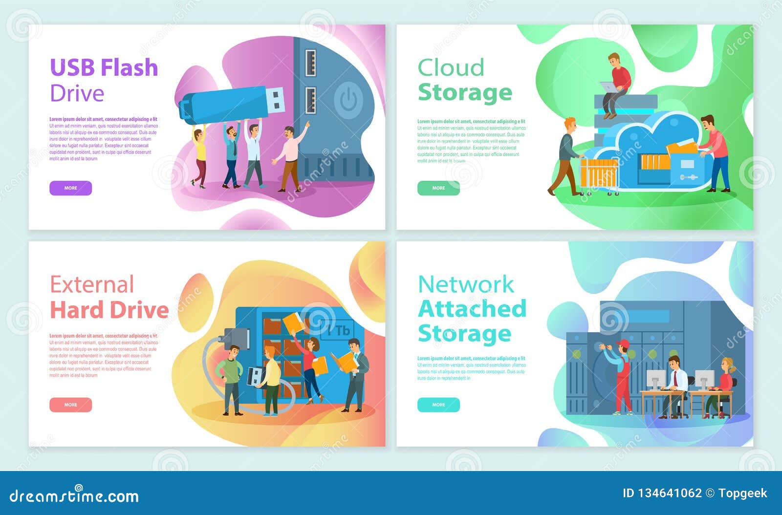 USB Flash Storage Cloud, Attached Network Memory Stock Vector ...