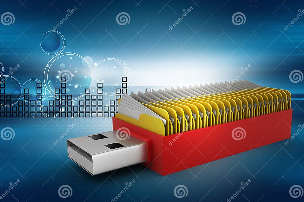 Usb folder concept stock illustration. Illustration of technology ...