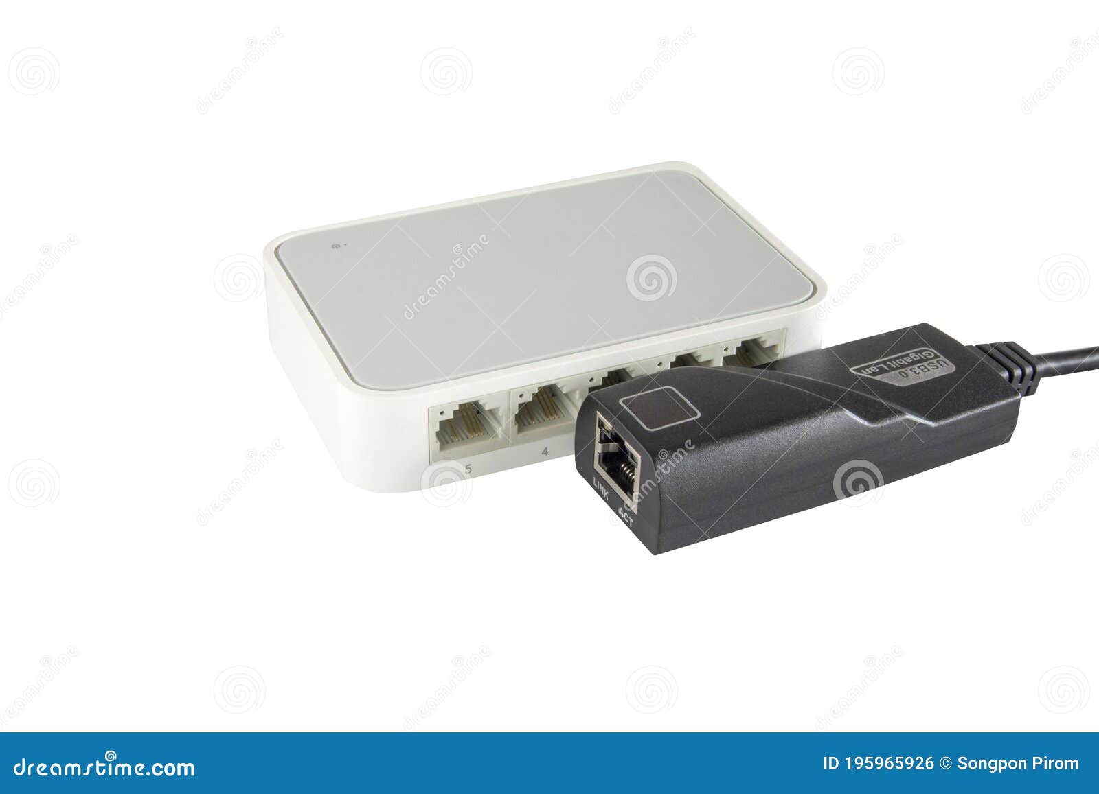 USB 3.0 Gigabit Lan with Lan Hub Stock Photo - Image of network ...