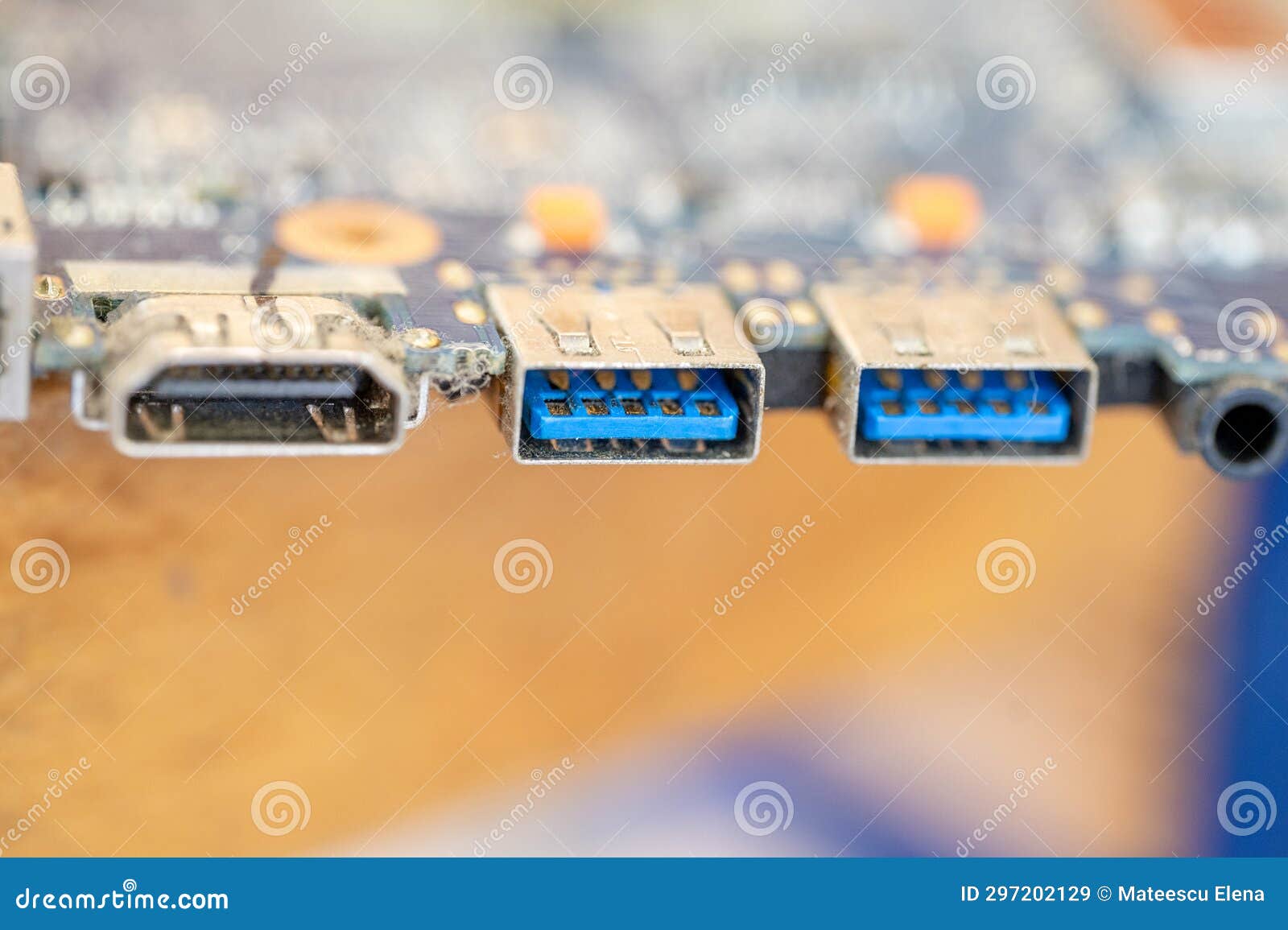 USB and HDMI sockets stock image. Image of data, internet - 297202129