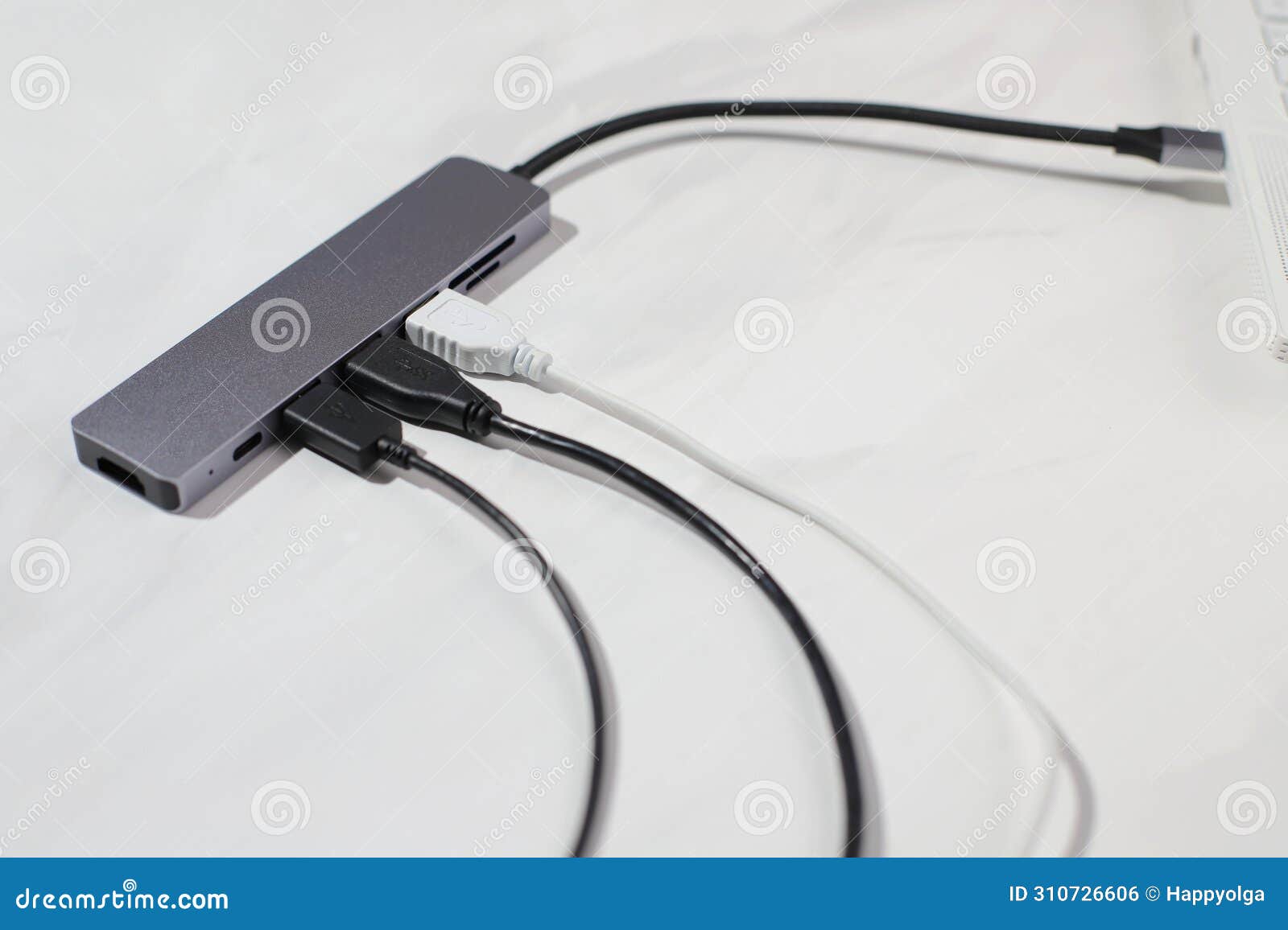 USB Hub with Cables, Multi Plug Connection, Lifestyle Stock Photo ...