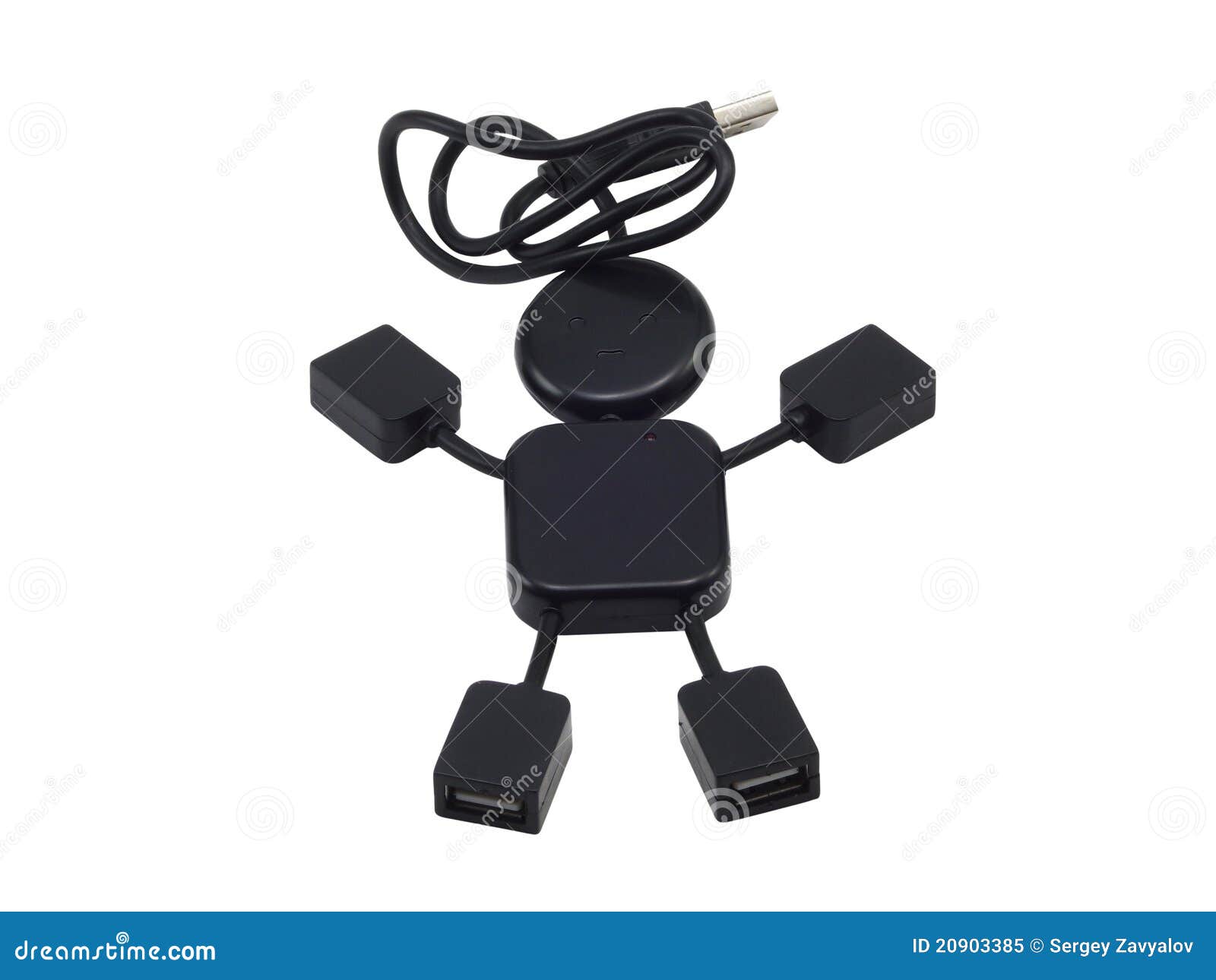 USB Hub in the Form of the Little Man 2 Stock Image - Image of portable ...