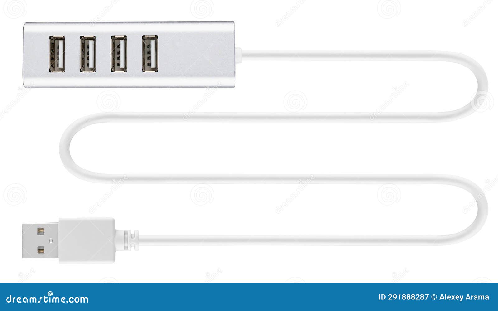 USB Hub for Four USB Ports, on White Background in Insulation Stock ...