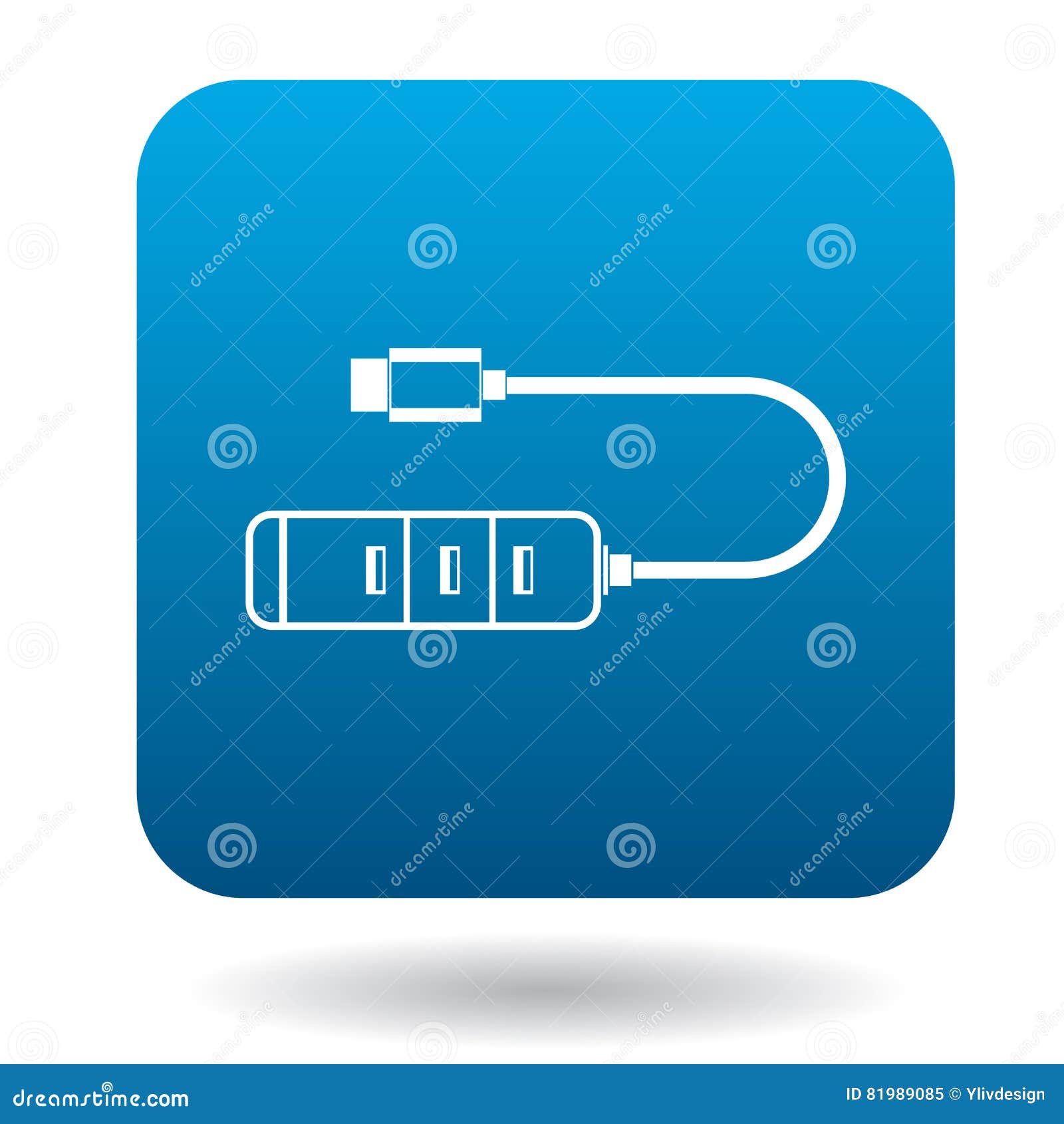 Usb hub icon, simple style stock vector. Illustration of connection ...