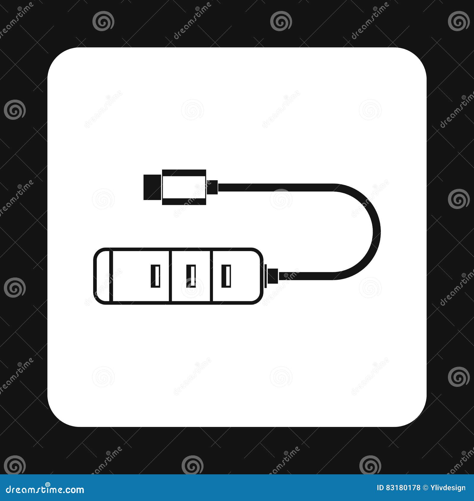 Usb hub icon, simple style stock vector. Illustration of interface ...