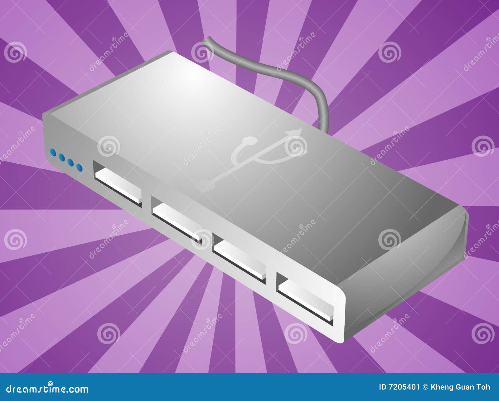 USB hub illustration stock vector. Illustration of device - 7205401
