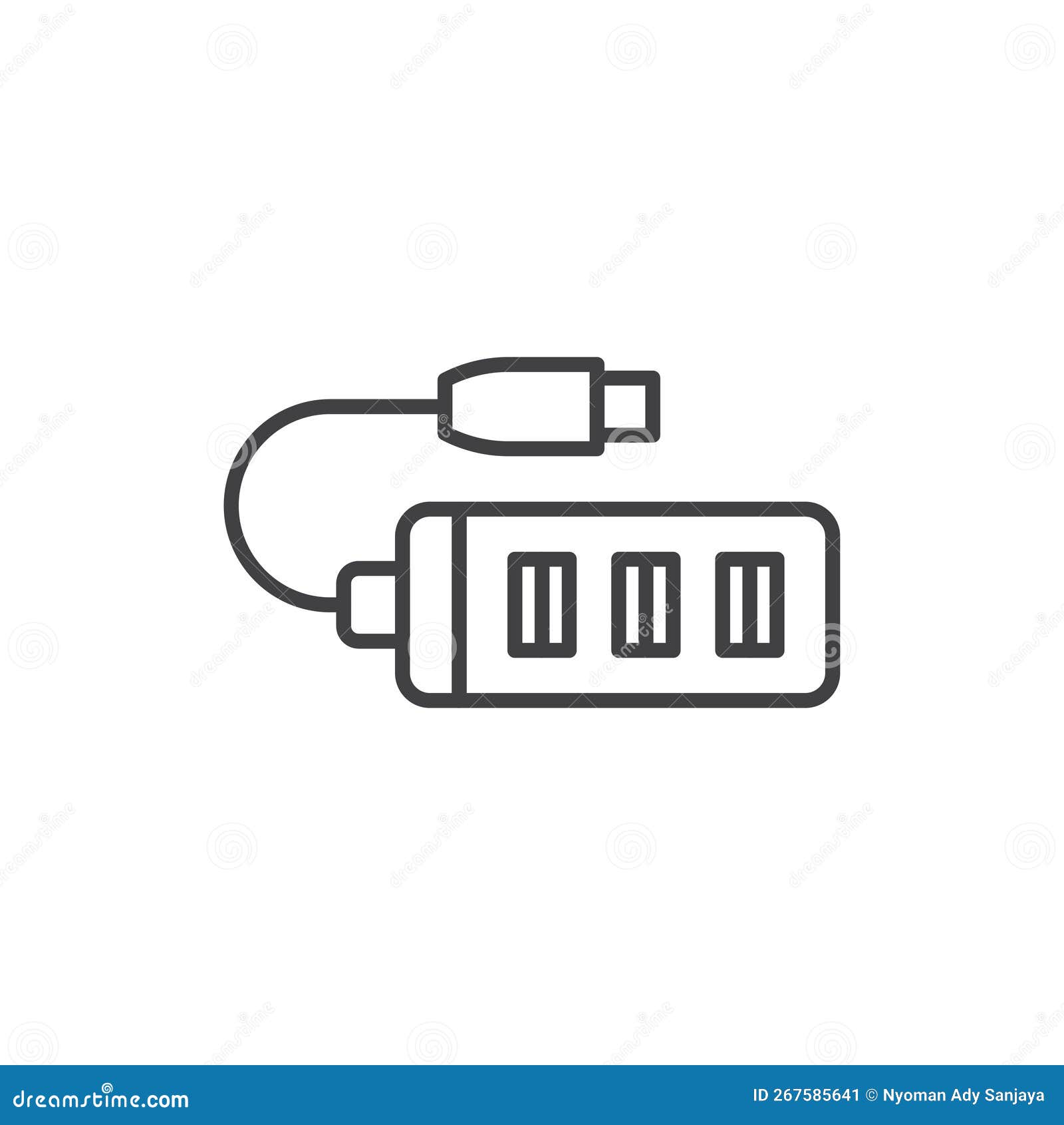 USB HUB Line Icon. Linear Style Sign for Mobile Concept and Web Design ...
