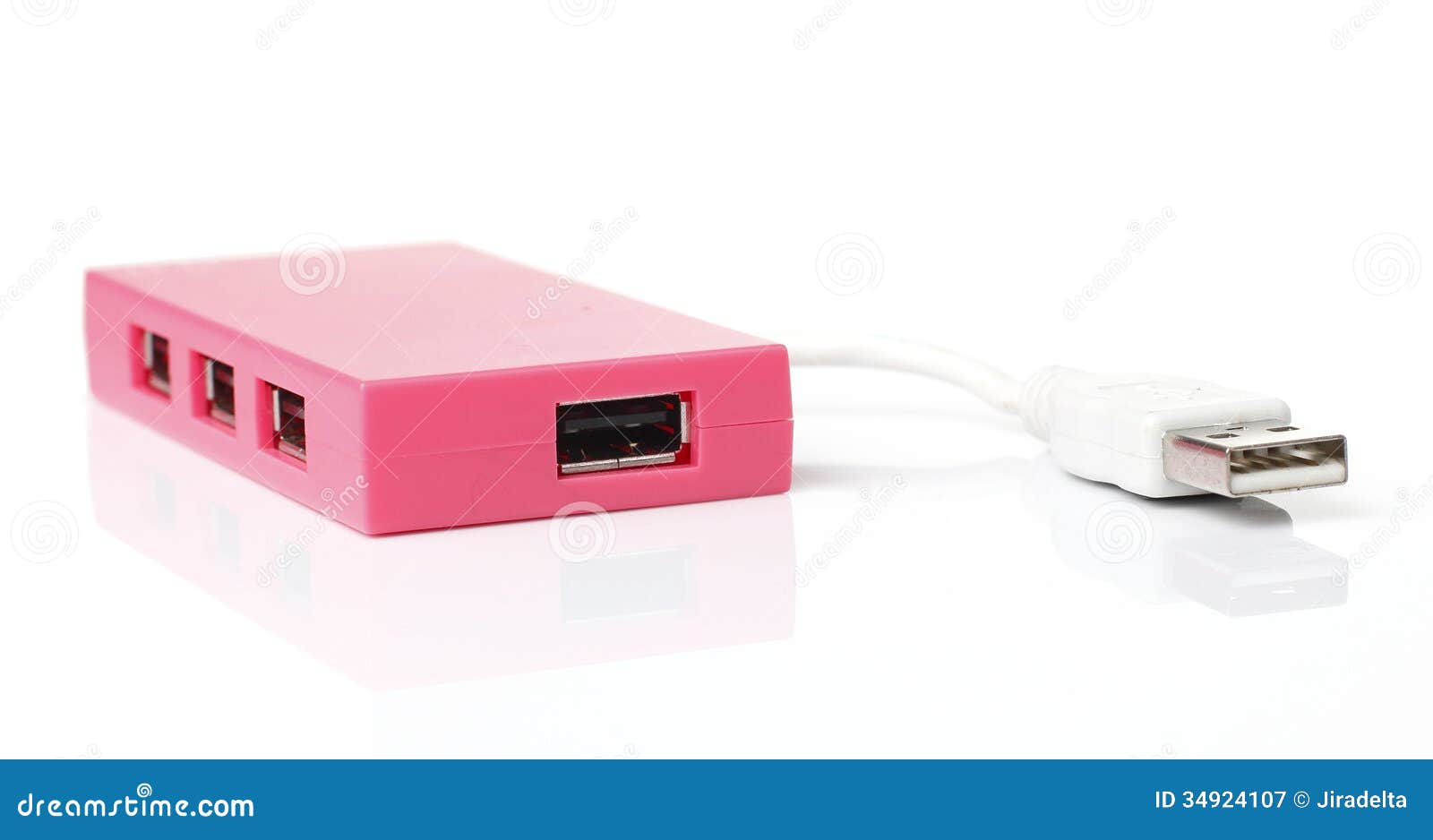 USB HUB in Pink stock image. Image of portable, peripheral - 34924107