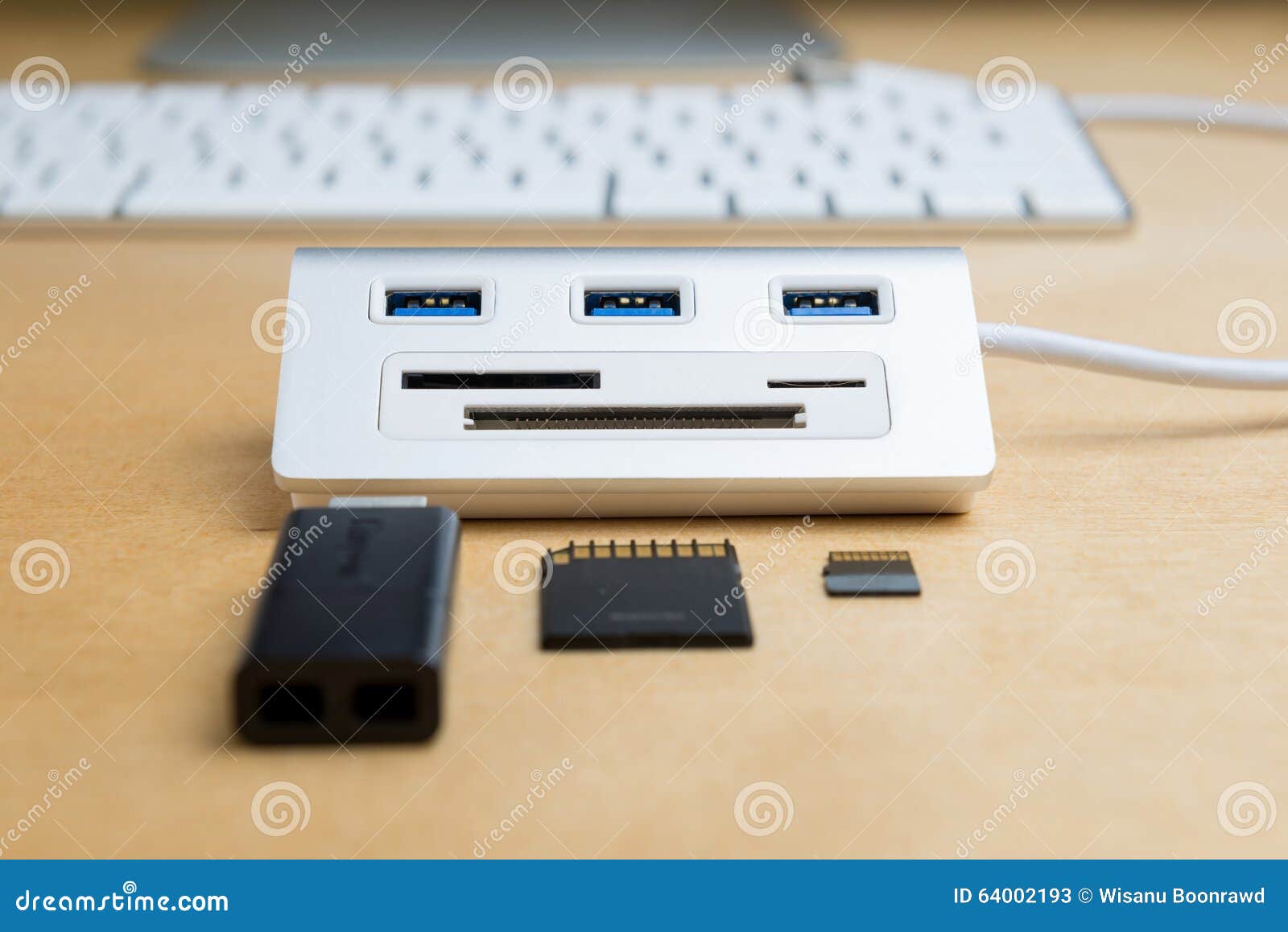 Usb 3.0 Hub, Universal Memory Card Extender Stock Image - Image of ...