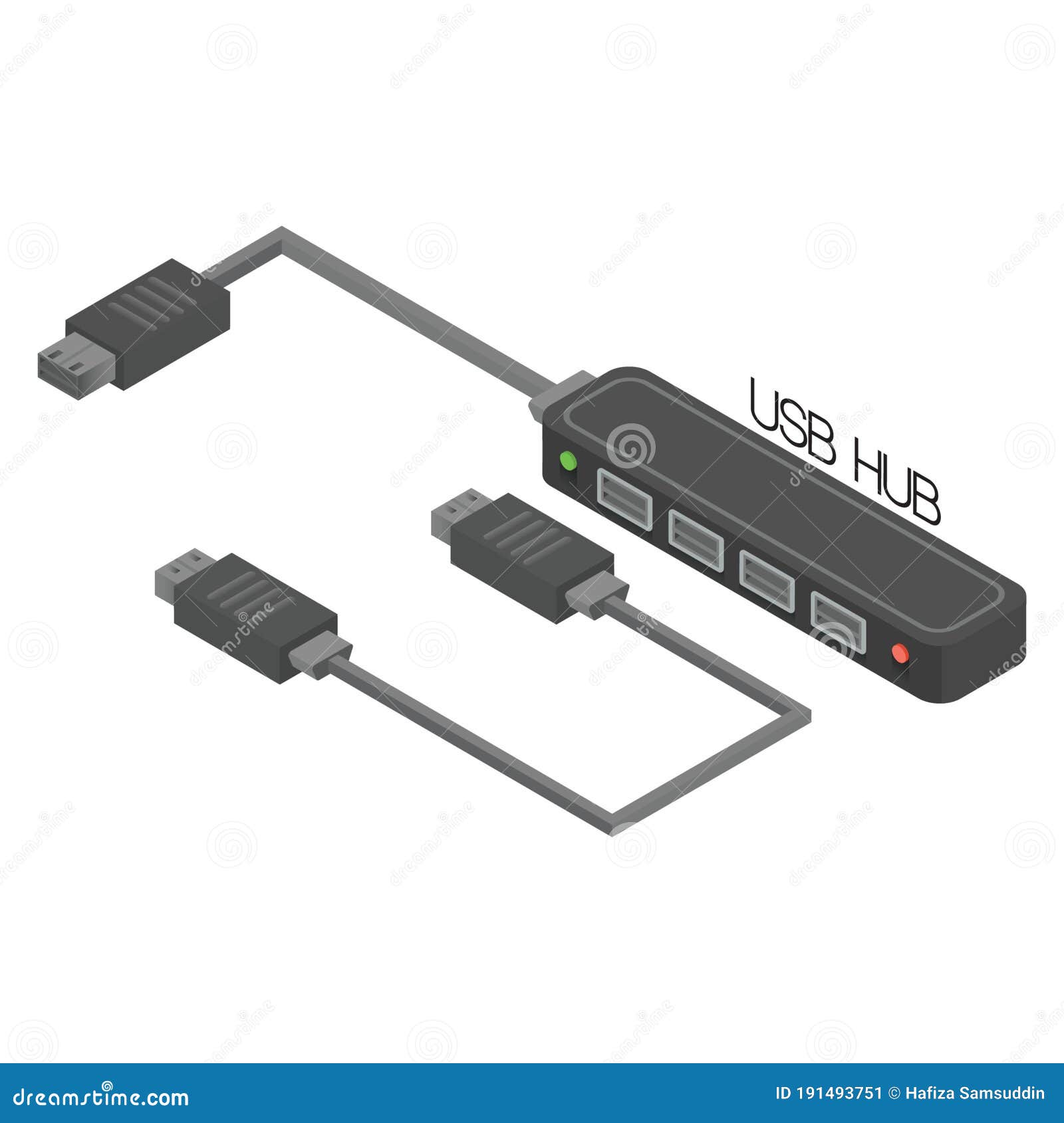 Usb Hub. Vector Illustration Decorative Design Stock Vector ...