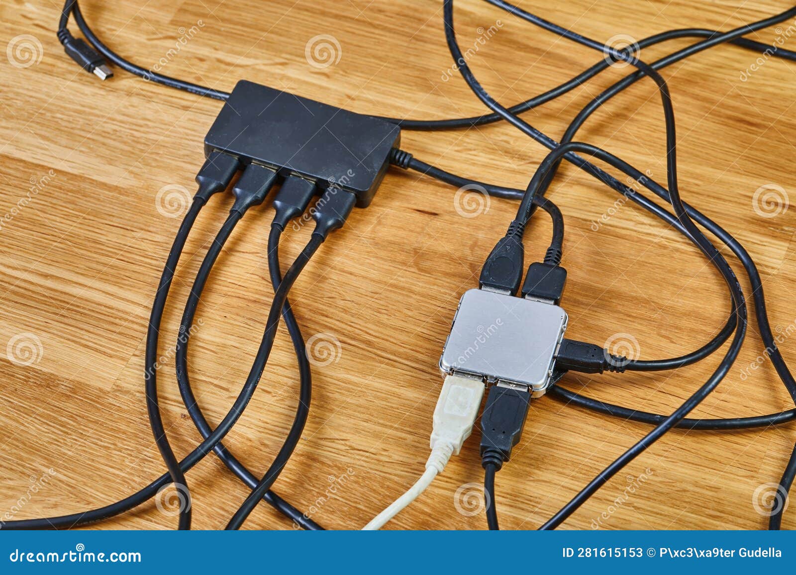 Usb hubs and cables stock image. Image of wiring, connection - 281615153
