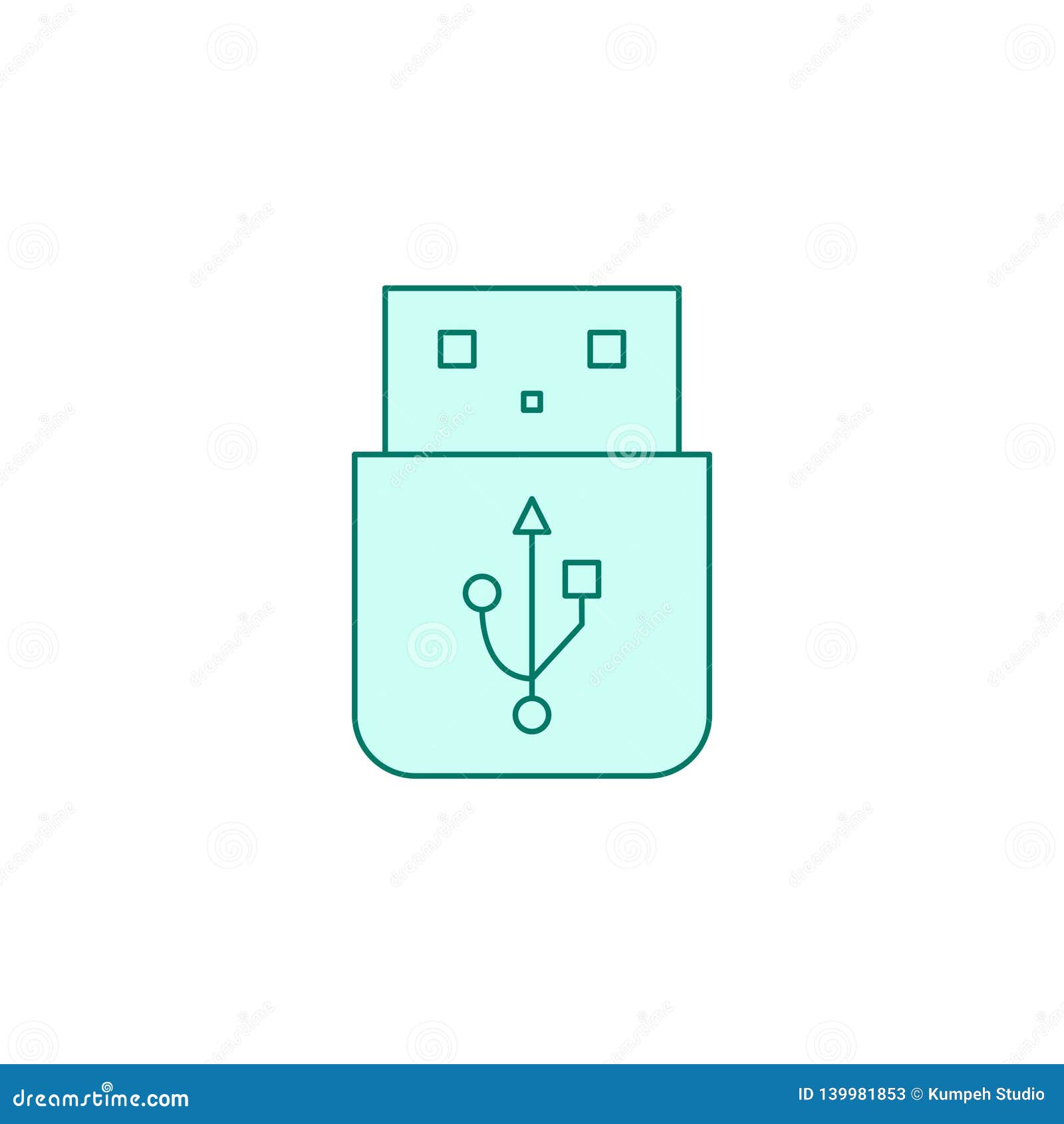 USB Icon Filled Outline or Line Style Vector Illustration Stock Vector ...
