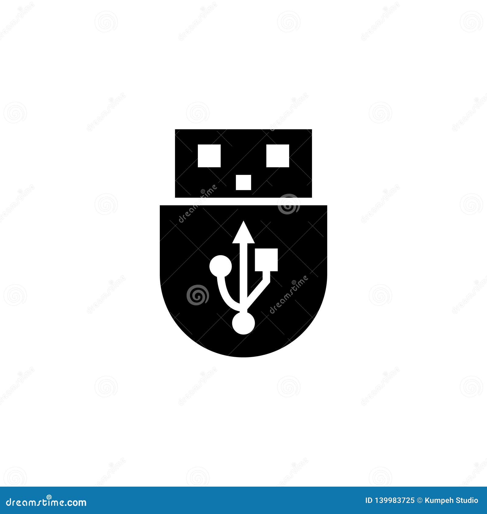 USB Icon Glyph or Solid Style Vector Illustration Stock Vector ...
