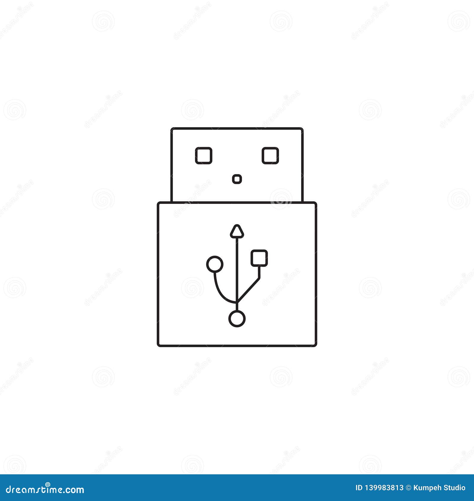 USB Icon Outline or Line Style Vector Illustration Stock Vector ...