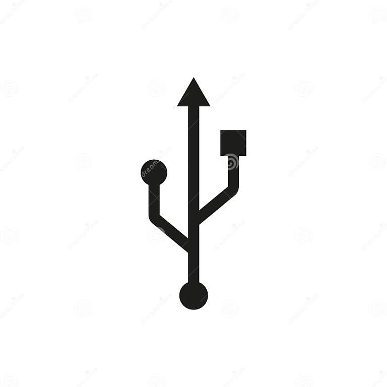 Usb Icon. Usb Symbol. Port for Connection. Data Hub. Plug Connector ...