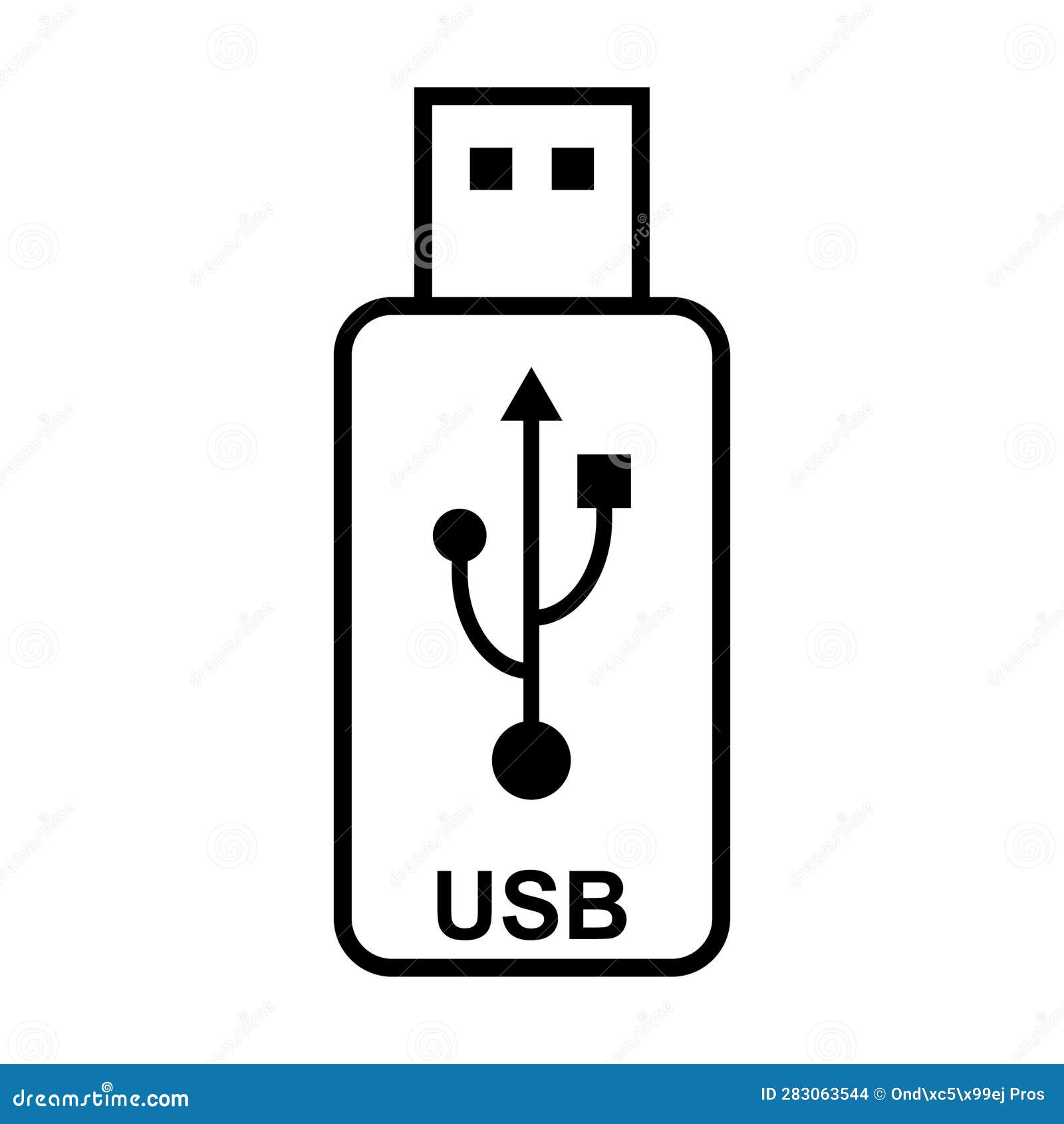 USB Icon Technology, Connect Device Sign, Electronic Portable Symbol ...