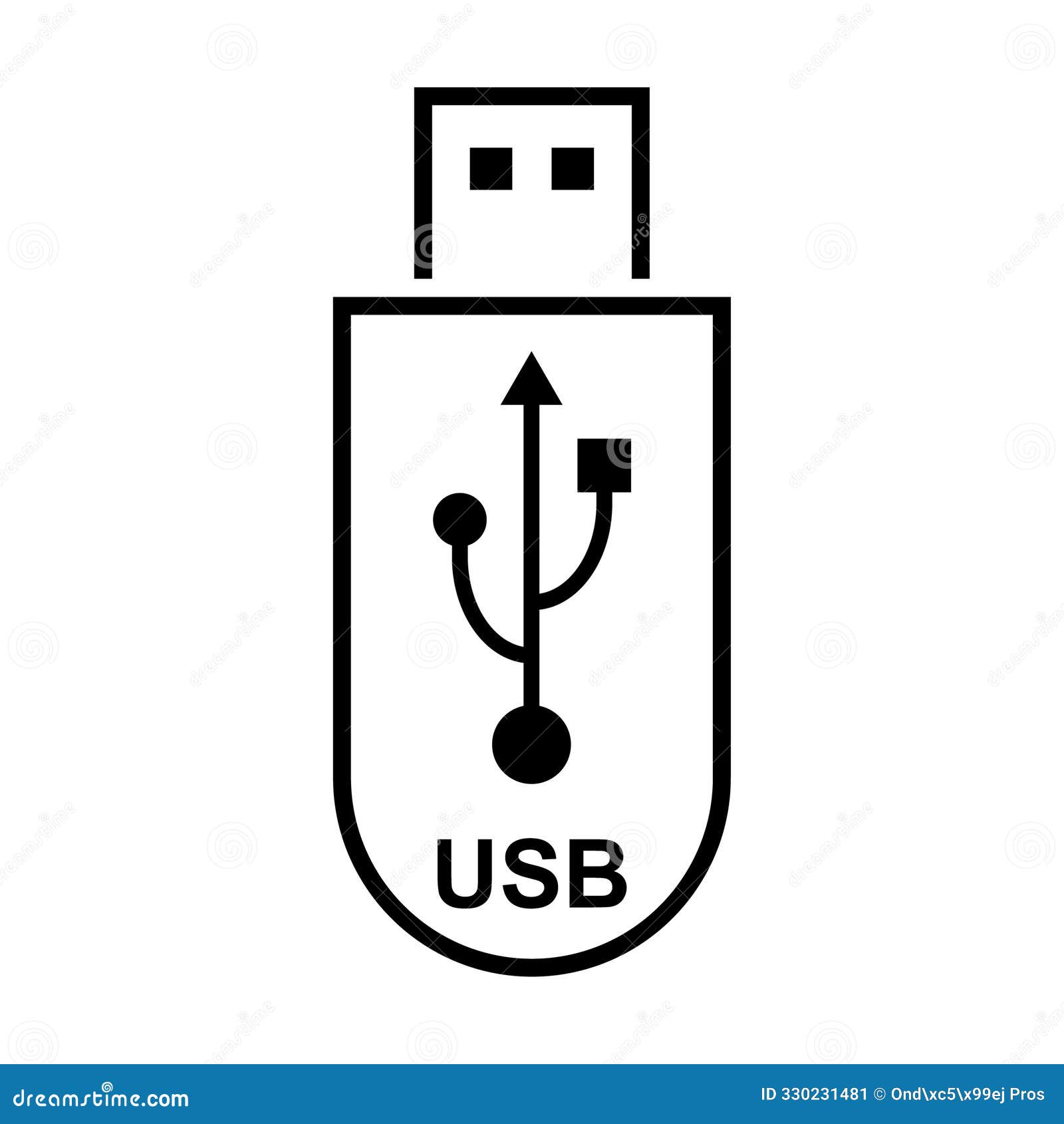 USB Icon Technology, Connect Device Sign, Electronic Portable Symbol ...