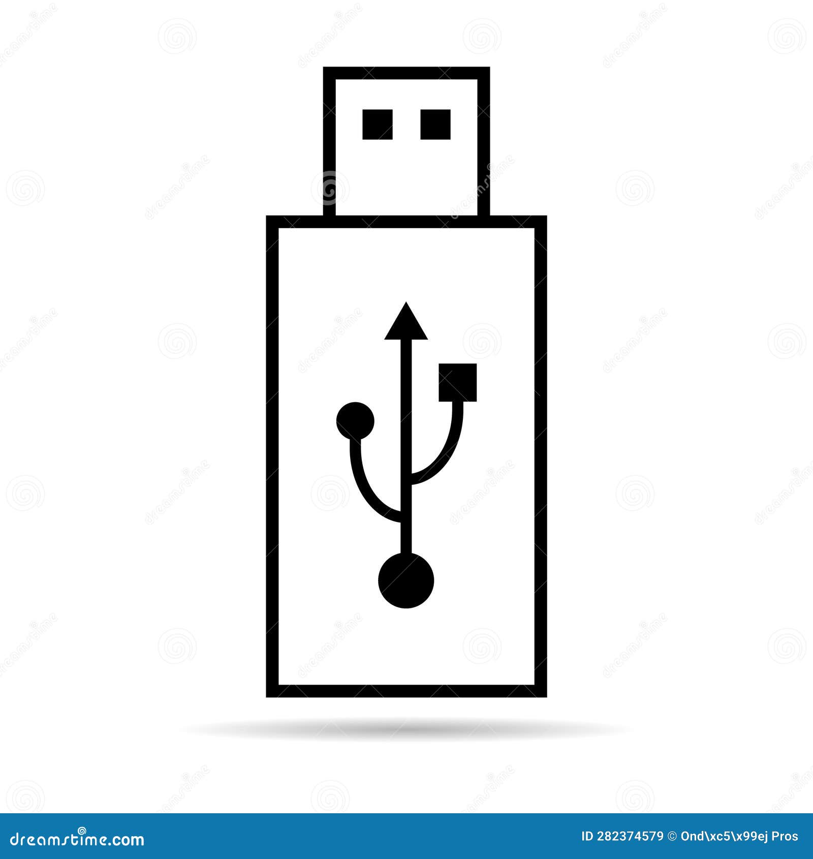 USB Icon Technology with Shadow, Connect Device Sign, Electronic ...