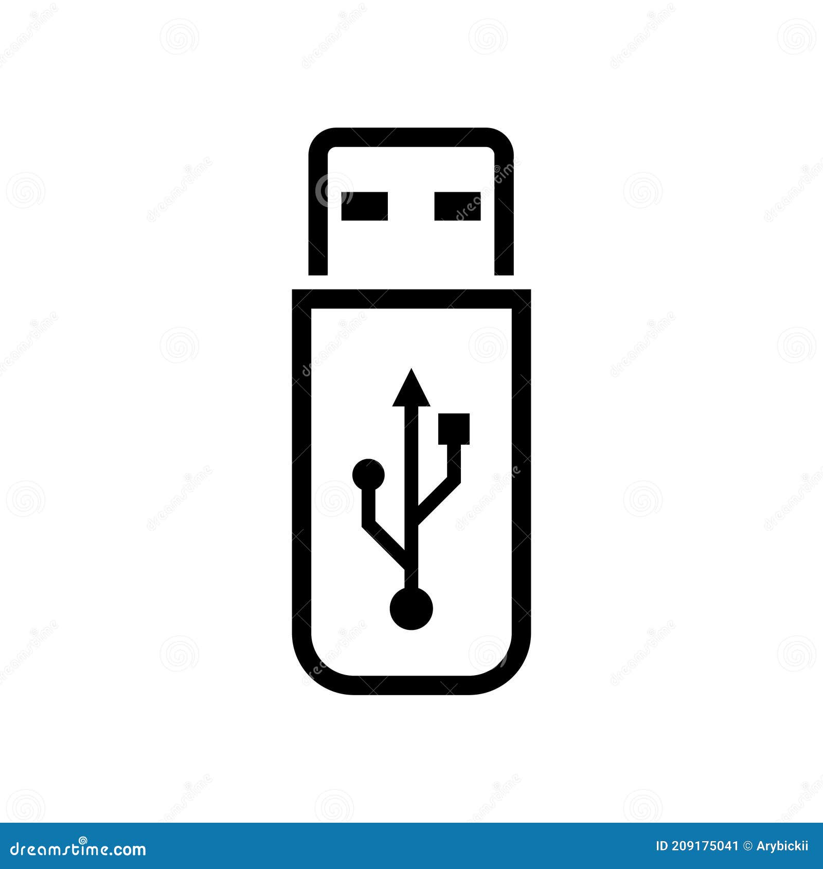 USB icon vector stock vector. Illustration of isolated - 209175041