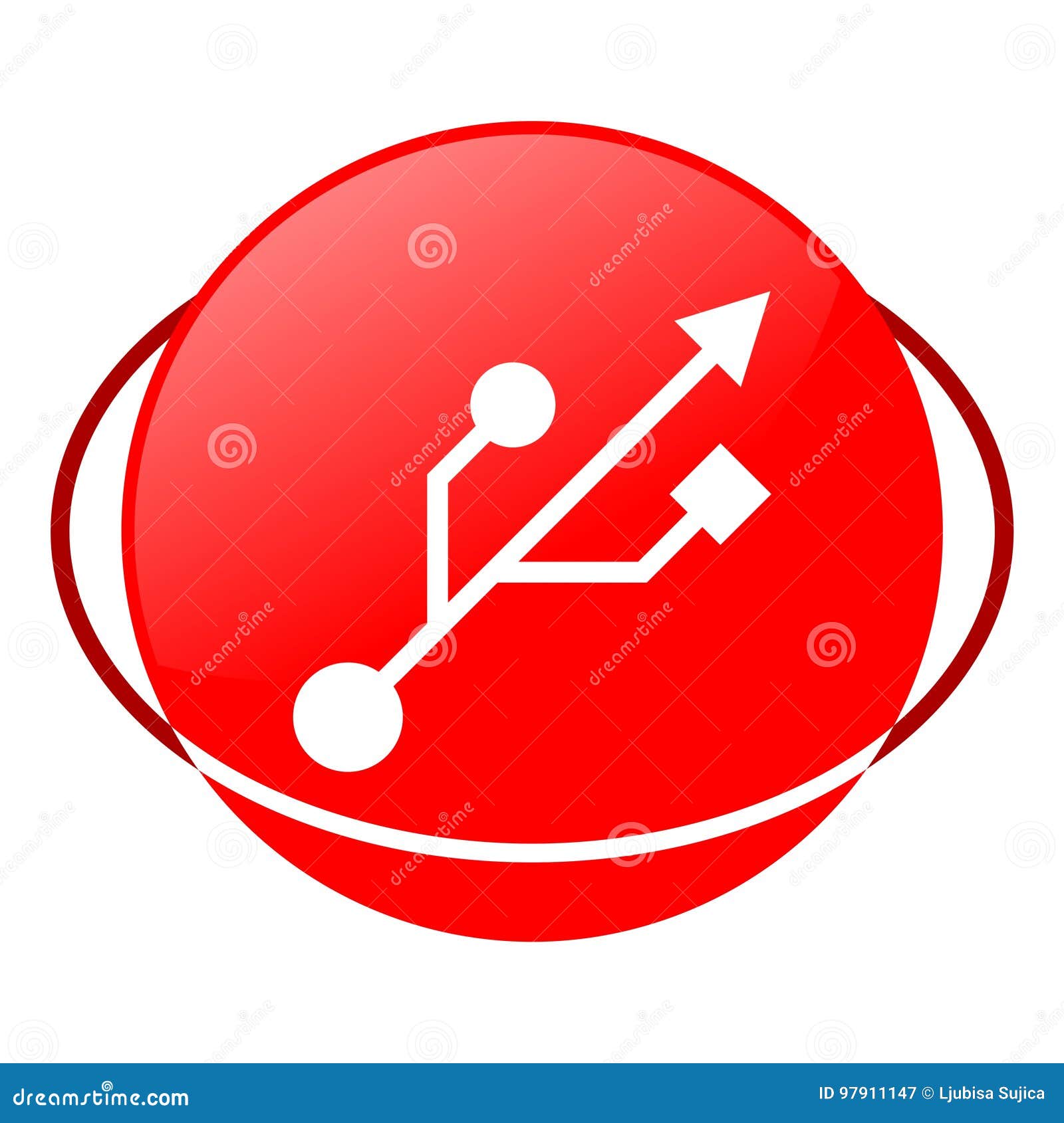 Usb Icon Vector Illustration, Red Icon Stock Vector - Illustration of ...