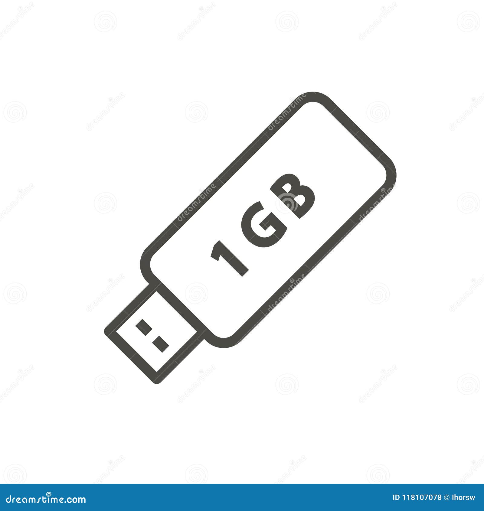 Usb Icon Vector. Line Flash Drive Symbol. Stock Vector - Illustration ...