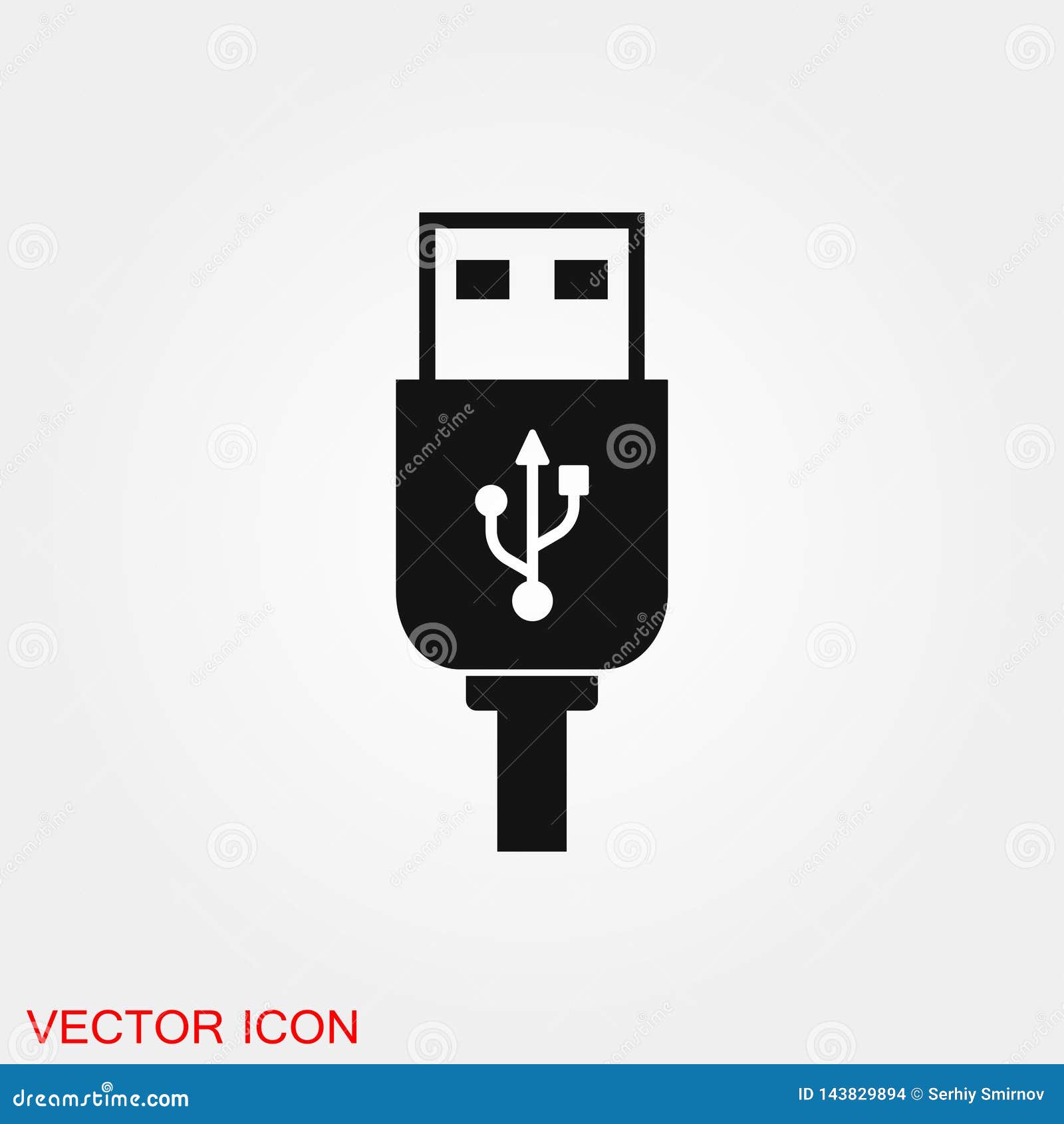 Usb Icon Vector Sign Symbol for Design Stock Illustration ...