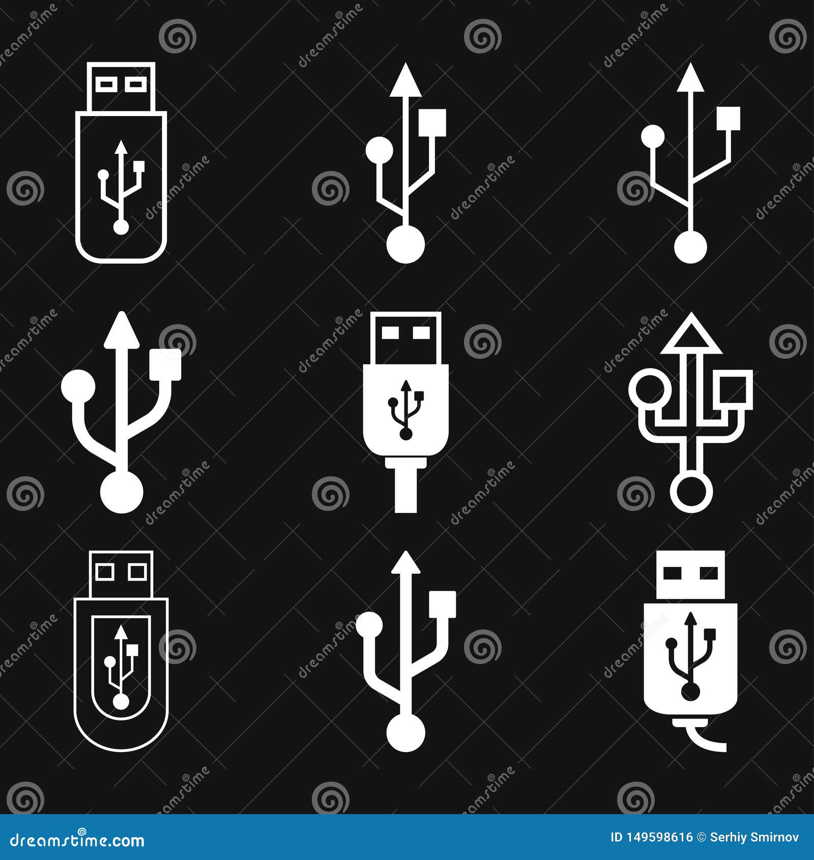 Usb Icon Vector Sign Symbol for Design Stock Illustration ...