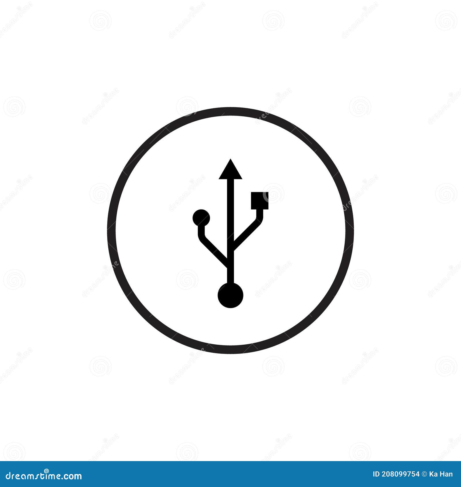 USB Icon Vector. Universal Serial Bus Symbol Image Stock Vector ...