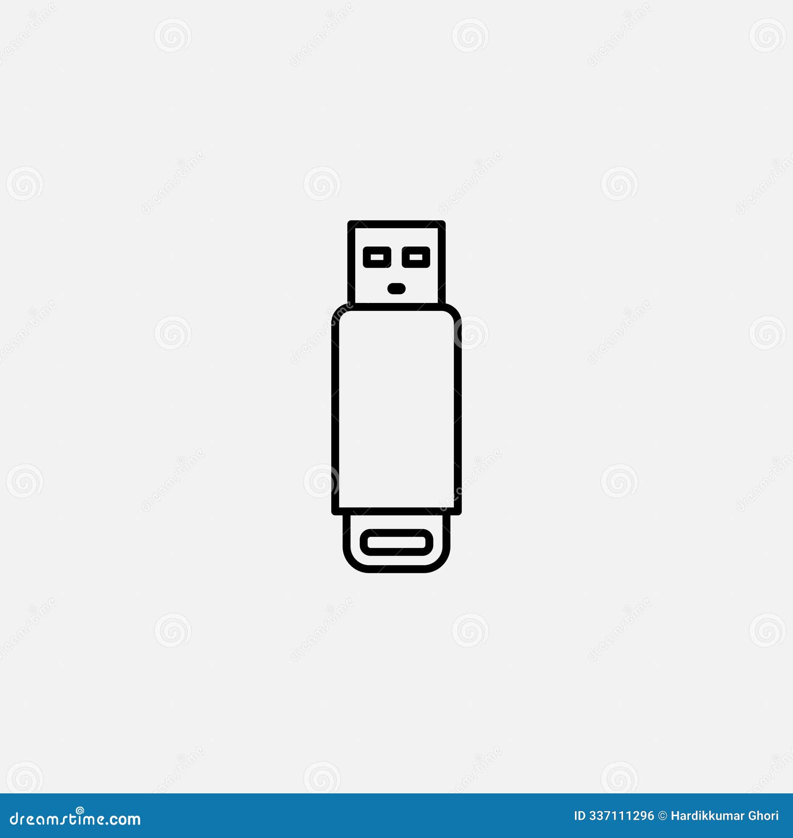 USBline in Thin Line Black Color. Flat Simple Vector Symbols ...