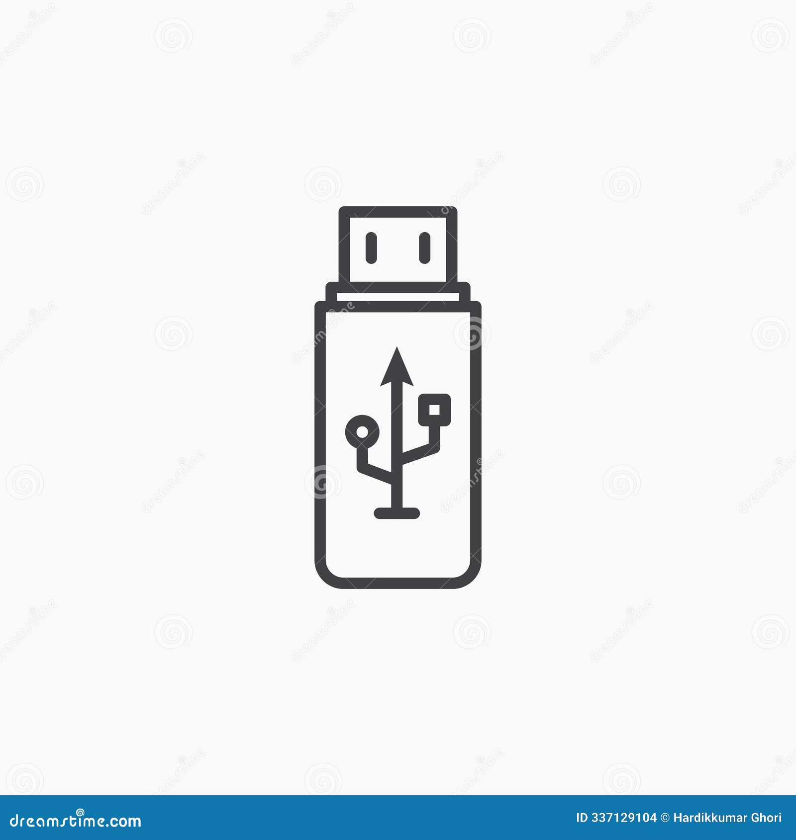 USBline in Thin Line Black Color. Flat Simple Vector Symbols ...