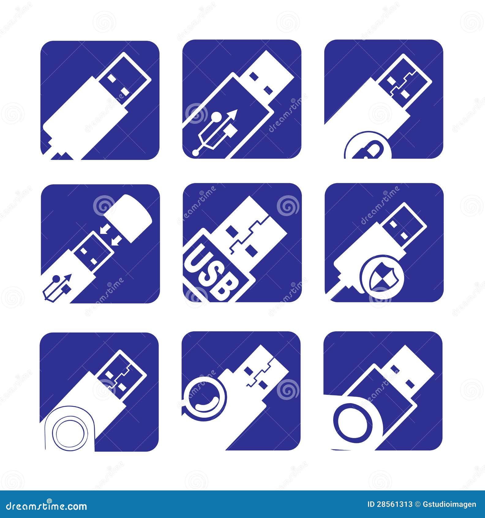 Usb icons stock vector. Illustration of connection, portable - 28561313