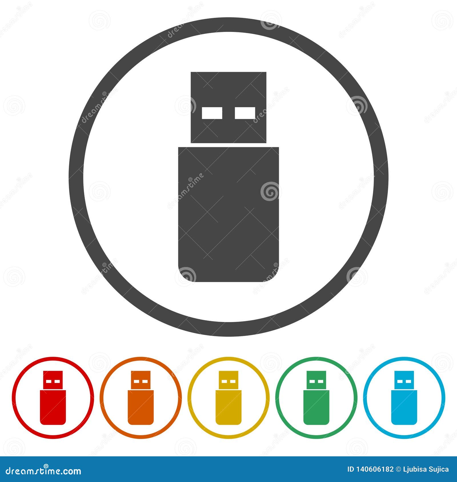 Usb icons set stock vector. Illustration of accessory - 140606182