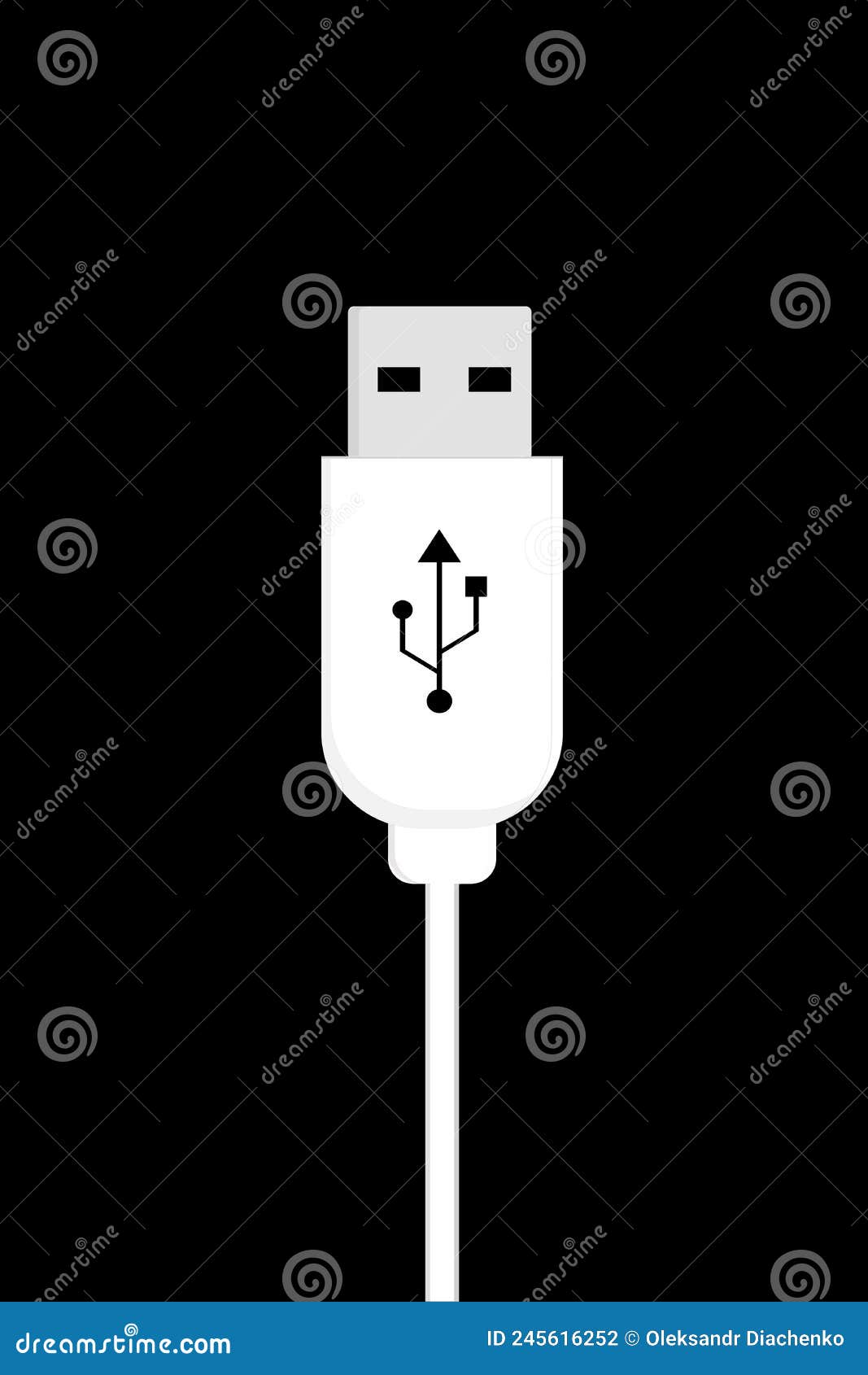 Usb Input Cable for Computer or Laptop Stock Vector - Illustration of ...