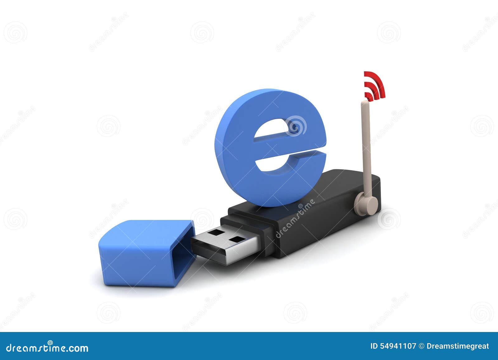 Usb with Internet Connection Stock Illustration - Illustration of data ...