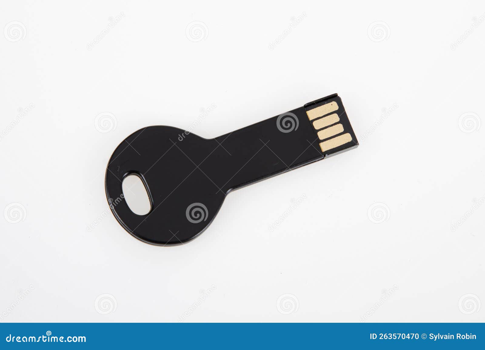 USB Key Black Flash Drive Stick Memory on White Background Stock Photo ...