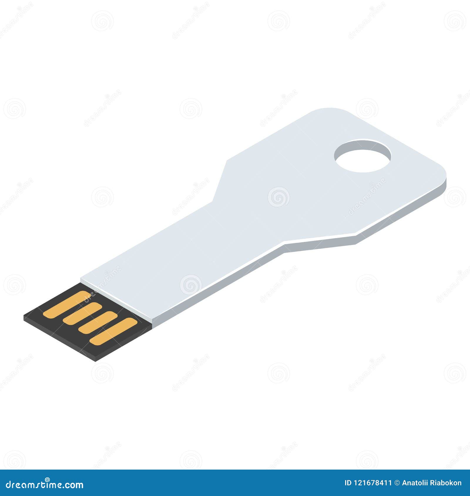 Usb Key Flash Icon, Isometric Style Stock Vector - Illustration of data ...