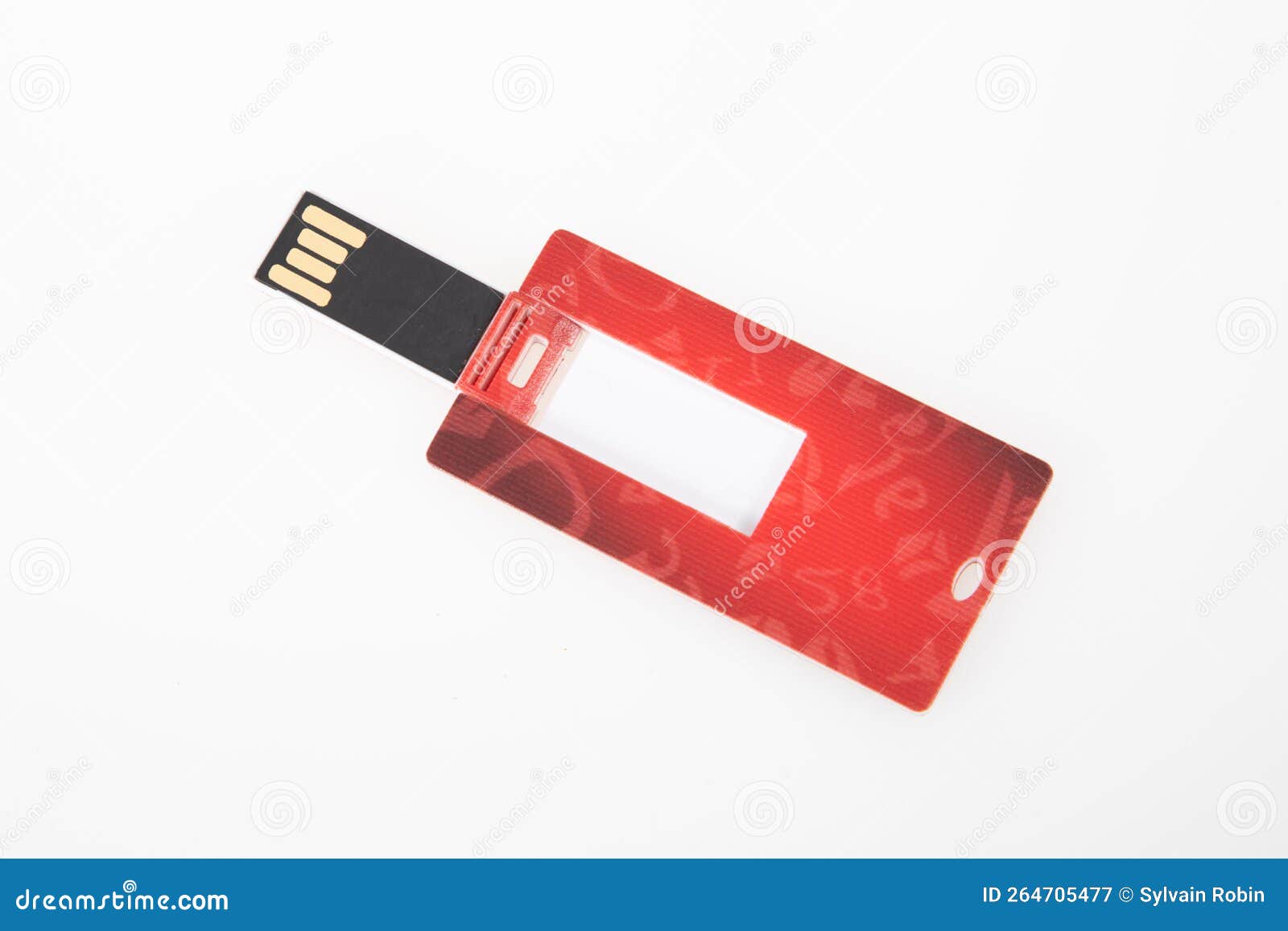 Usb Key Plastic Red Card Open Flash Drive Folding on White Background ...