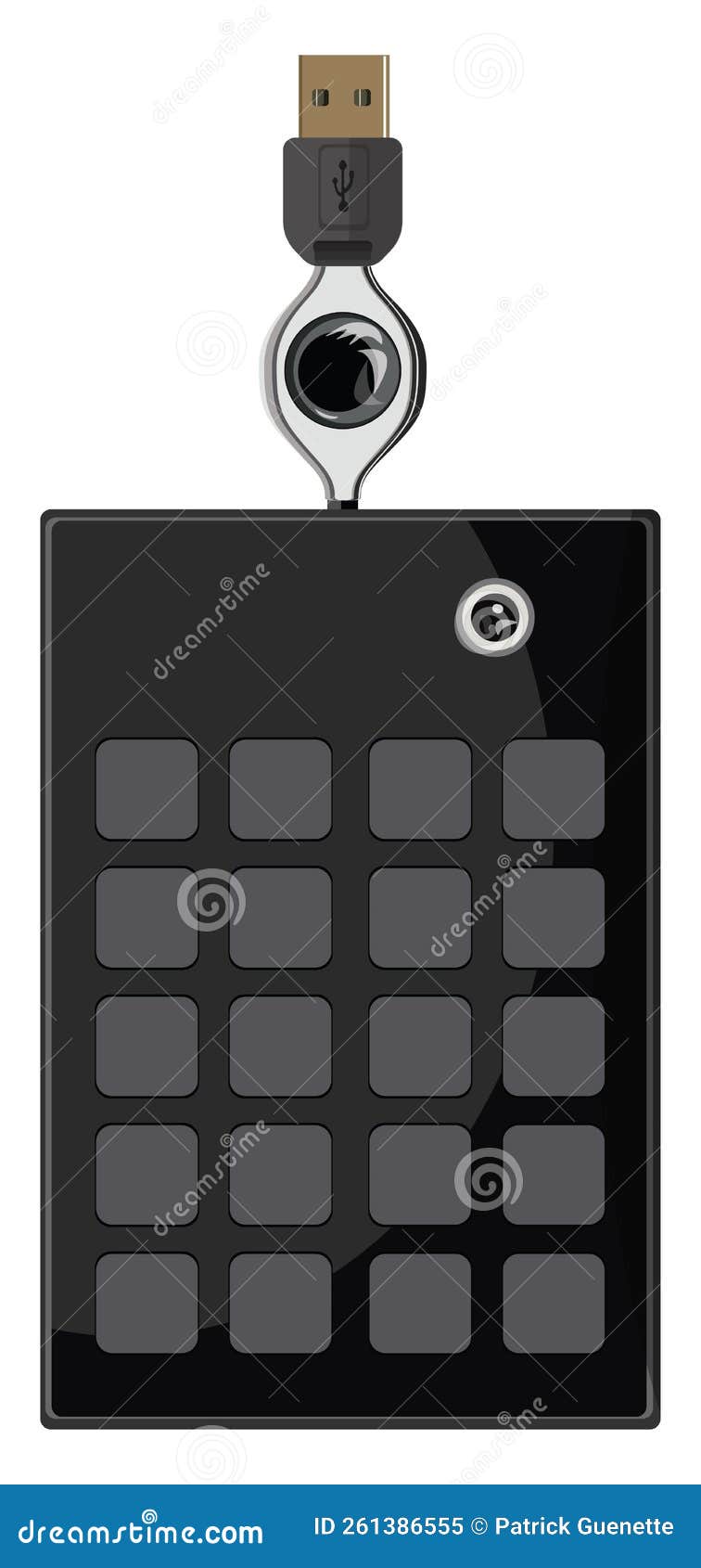 USB keypad, icon stock vector. Illustration of vector - 261386555